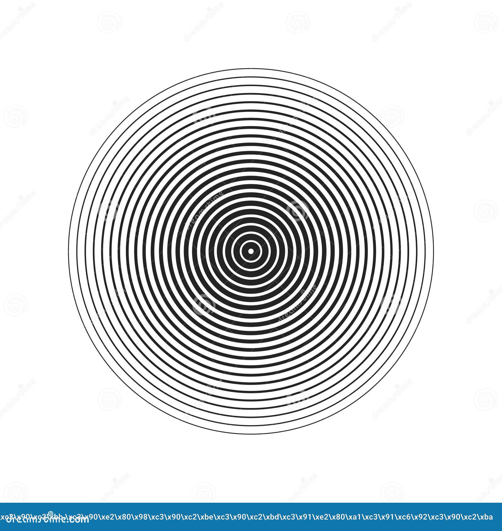 Concentric Circle Isolated on White Background. Concentric Circulation ...