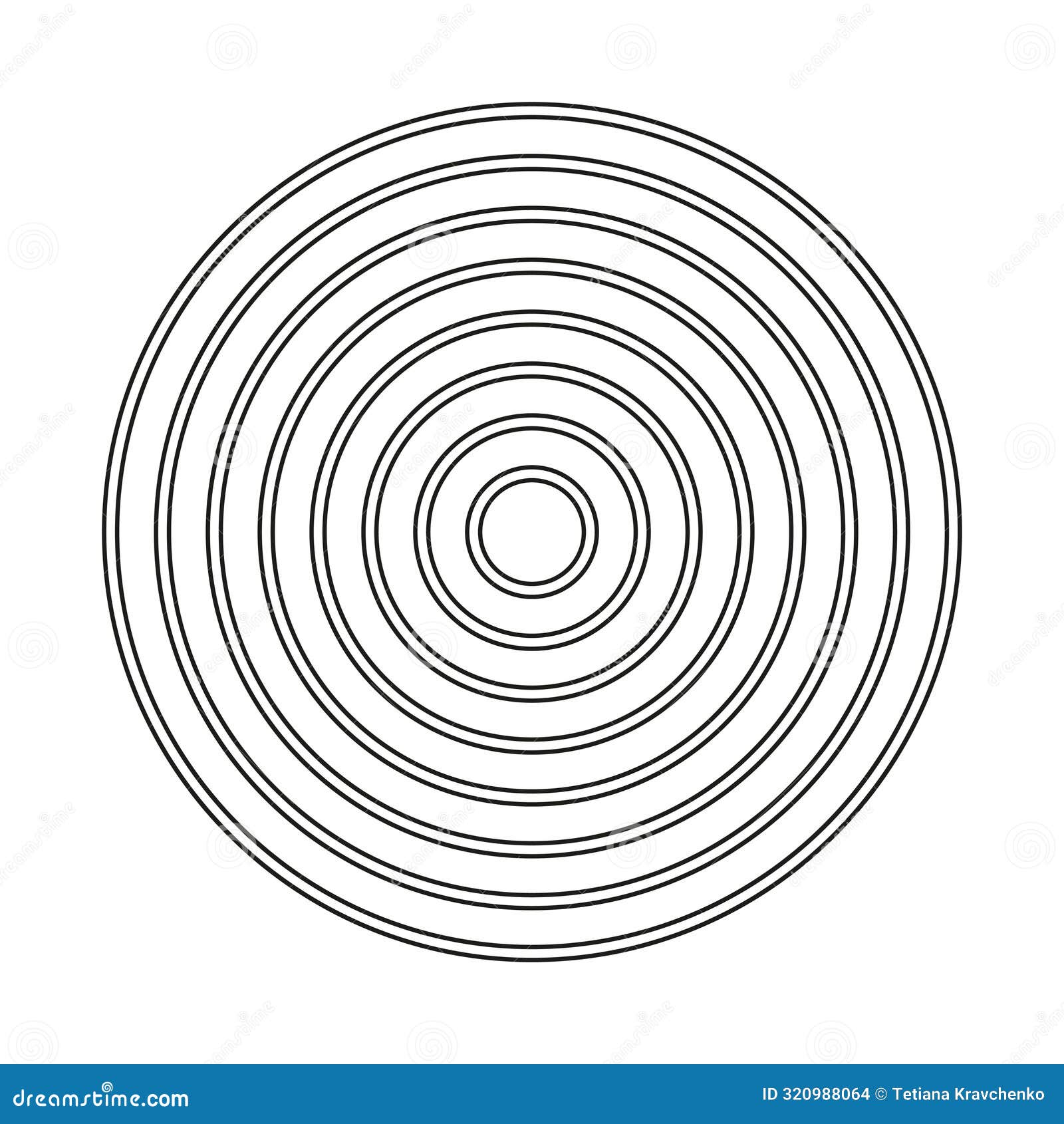 Concentric Circle Pattern. Black and White Design. Geometric Vector ...
