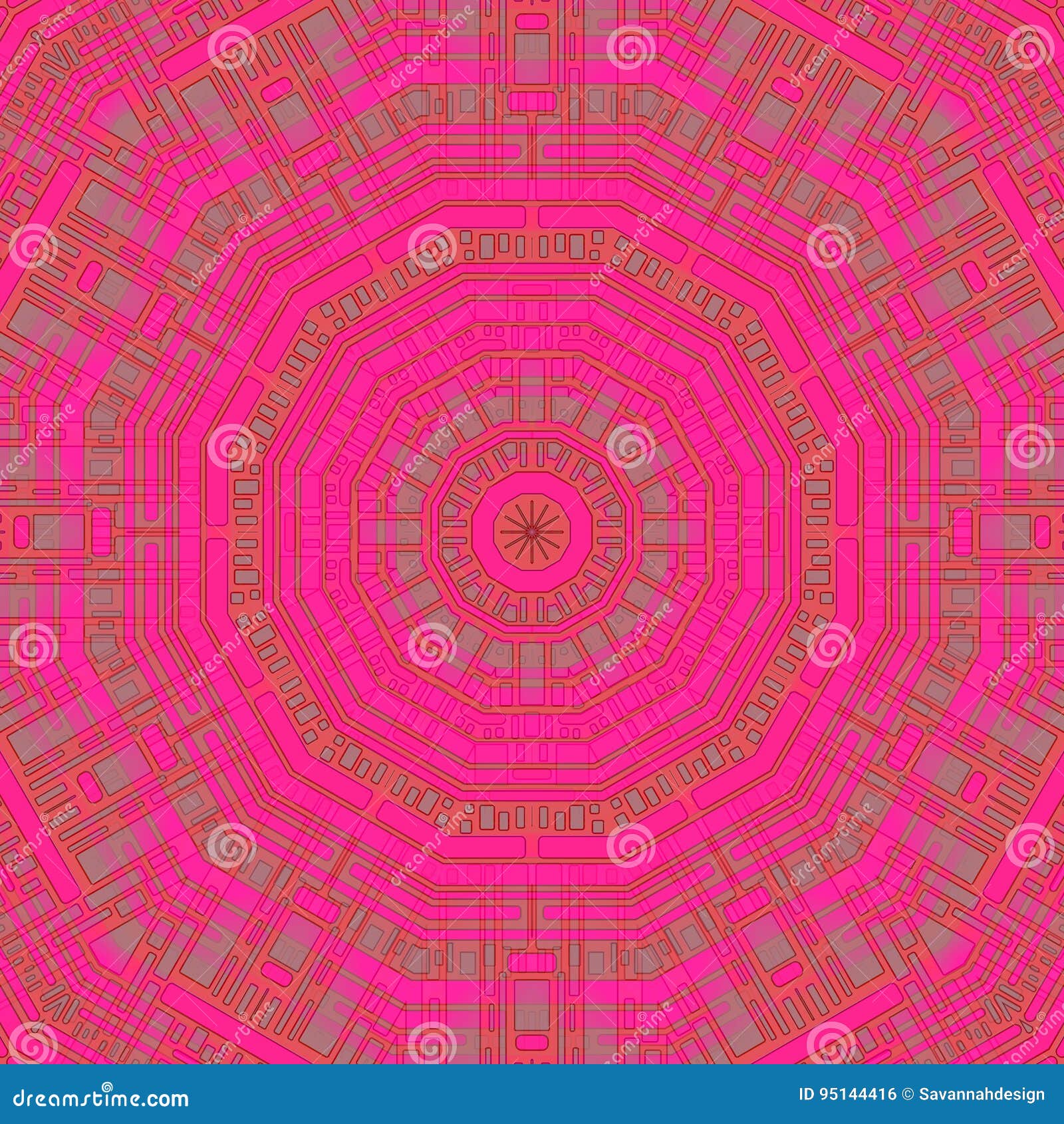 Concentric Circle Pattern Magenta Orange Brown Stock Illustration ...