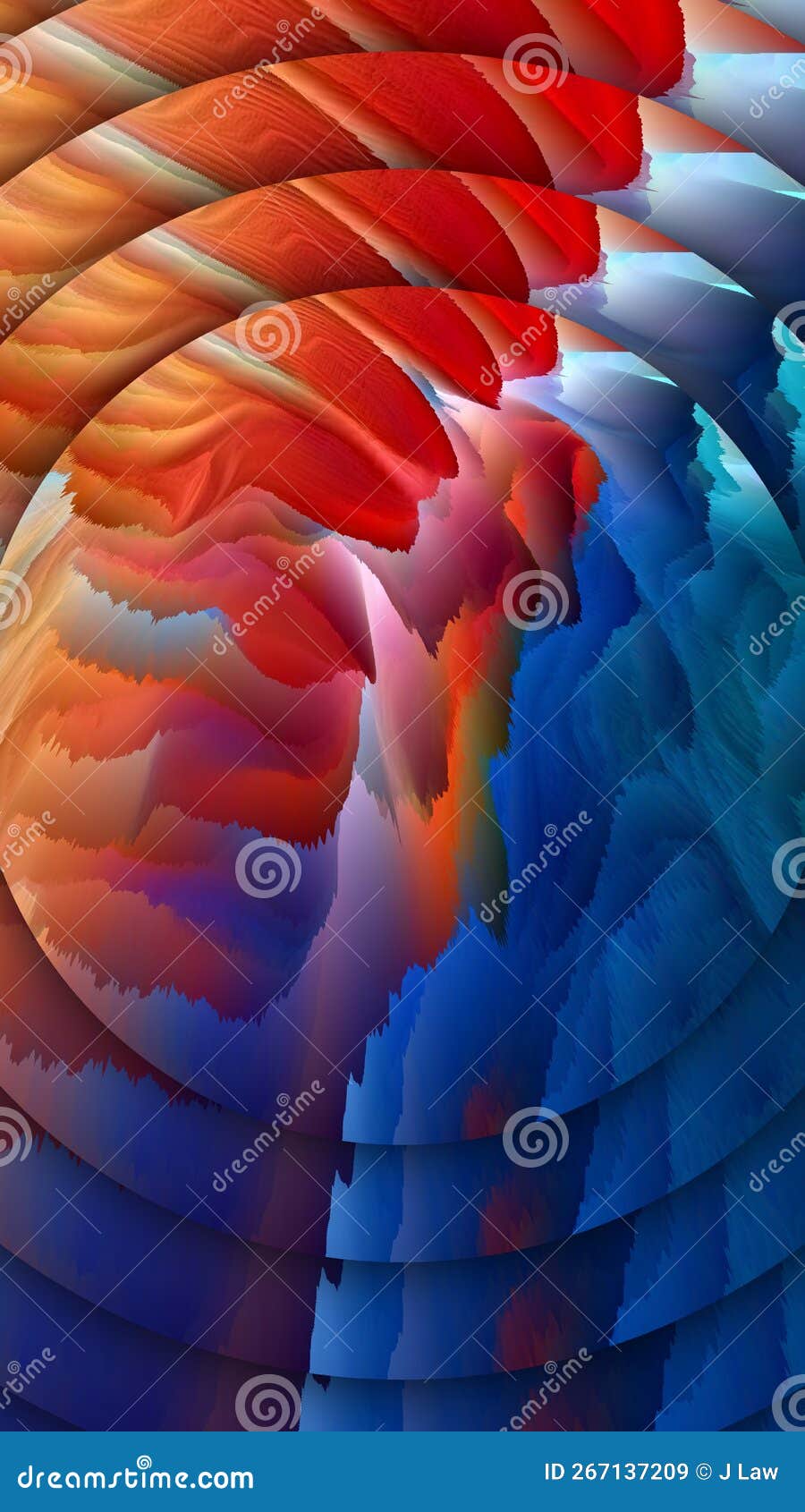 Concentric Circle Shaped Distortion Designs in Yellow Red and Blue ...