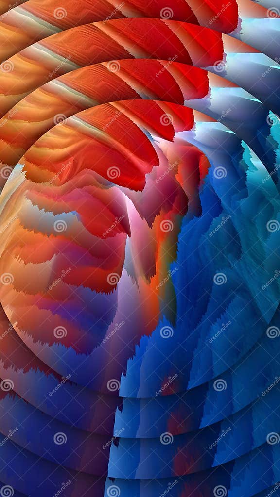 Concentric Circle Shaped Distortion Designs in Yellow Red and Blue ...