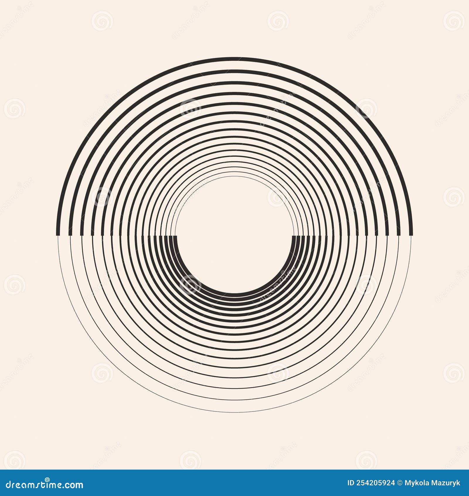 Concentric Circles As Art Lines Design Element. Summer Sunset Concept ...