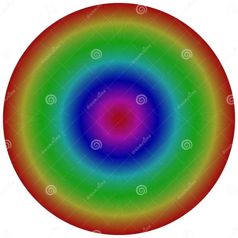 Concentric Circles Colored Gradually in a Rainbow Gradient Style on a ...