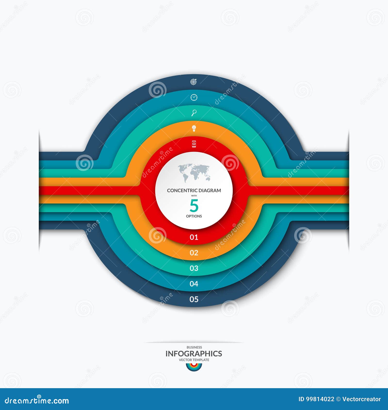Concentric Circles Diagram For Infographics Vector Illustration ... Concentric Circles Diagram For Infographics Vector Illustration ...