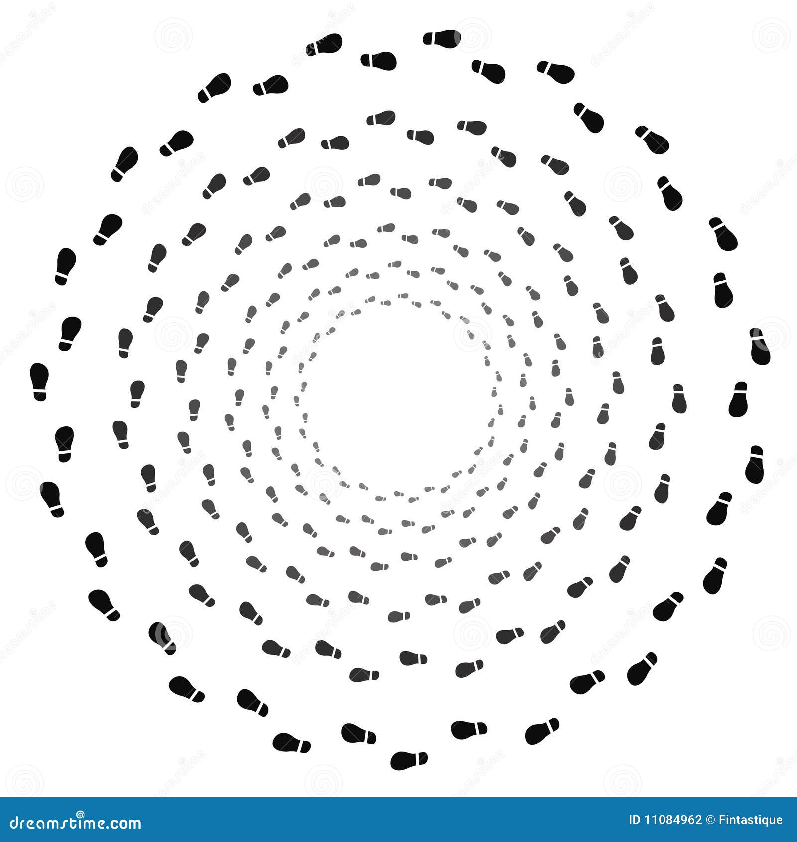 Concentric Circles of Footprints Stock Illustration - Illustration of ...