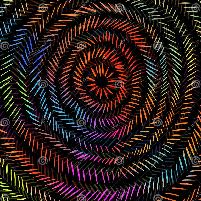 Concentric Circles Hatching Lines Abstract Multicolored Background ...