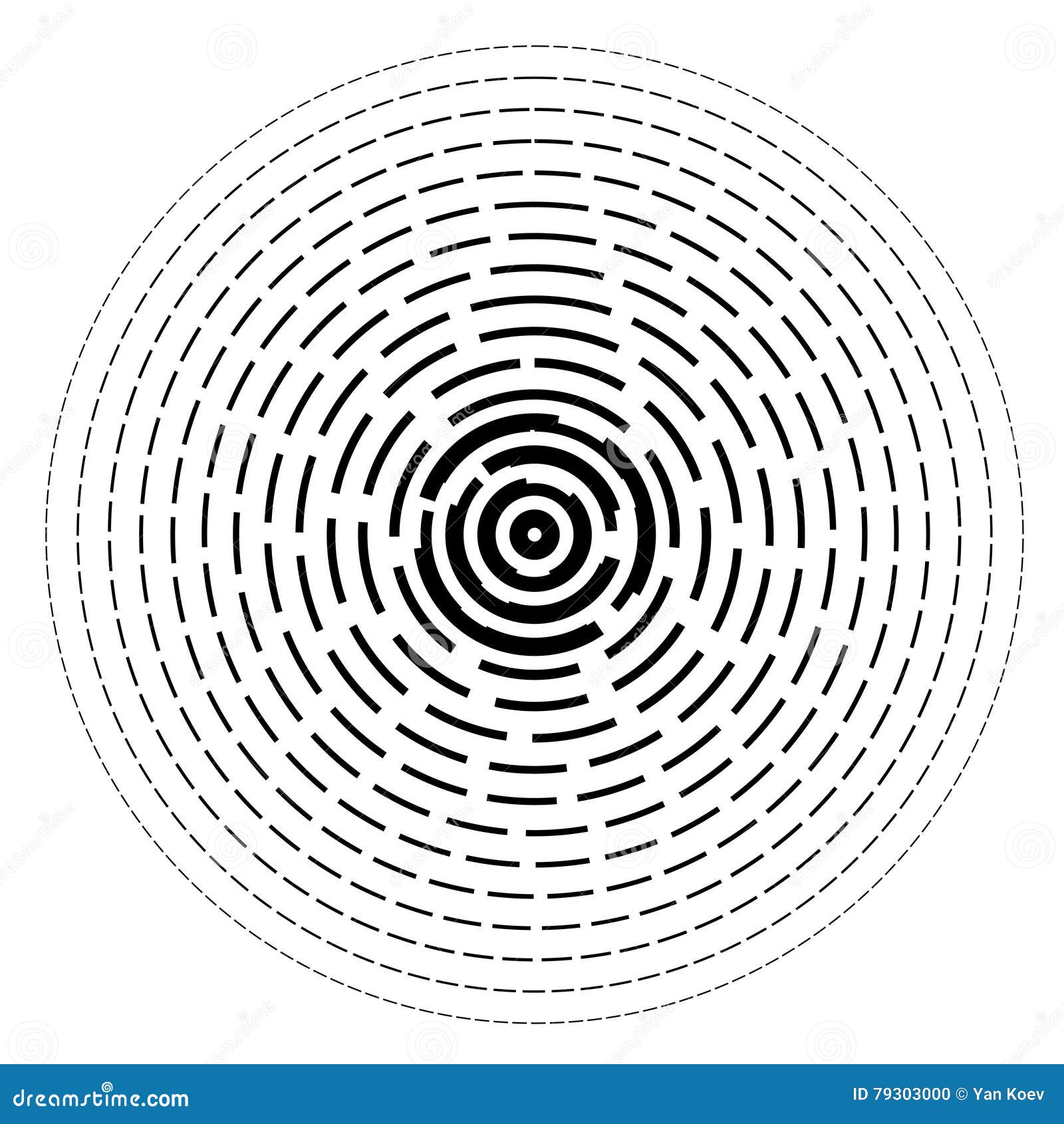 Concentric Circles Hatching Lines Abstract Background Stock Vector ...