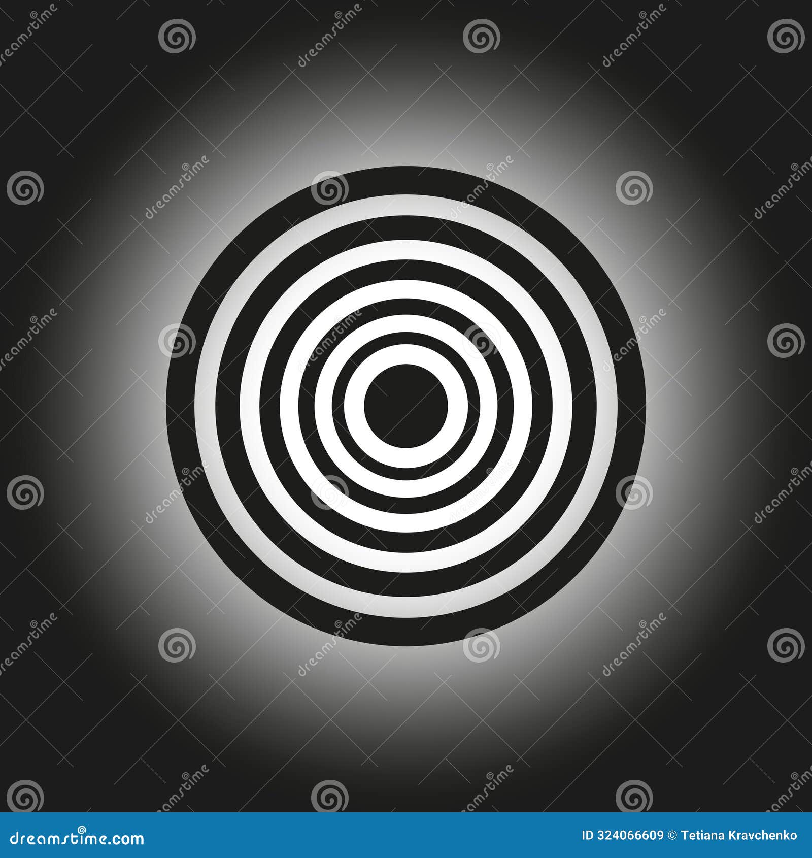 Concentric Circles Icon. Black and White Vector. Abstract Geometric ...