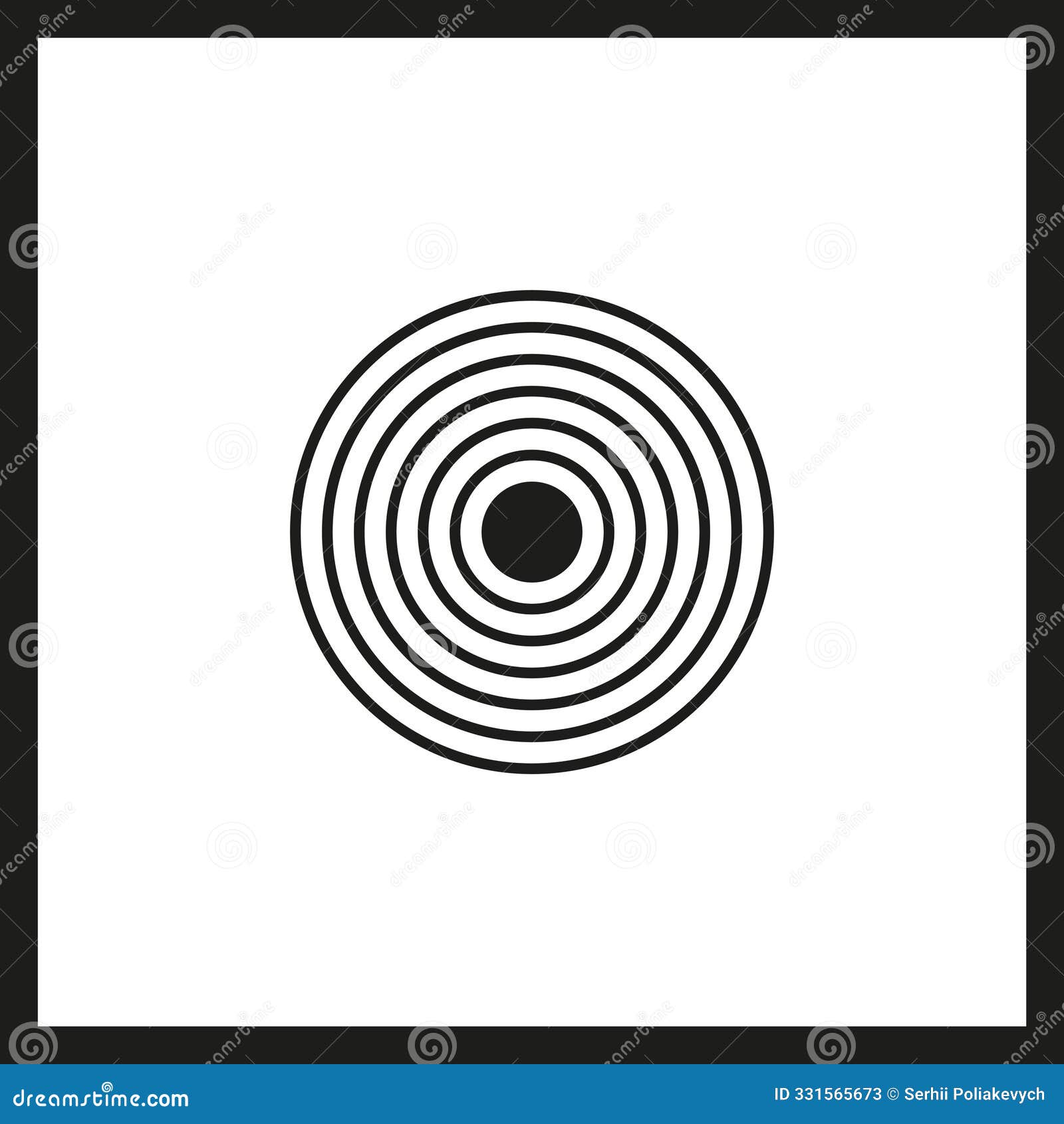 Concentric Circles Icon. Minimalist Black Lines. Geometric Round ...