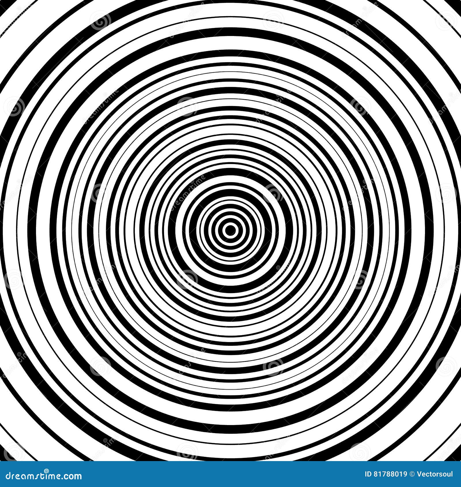 Concentric Circles Pattern. Abstract Monochrome-geometric Illust Stock ...