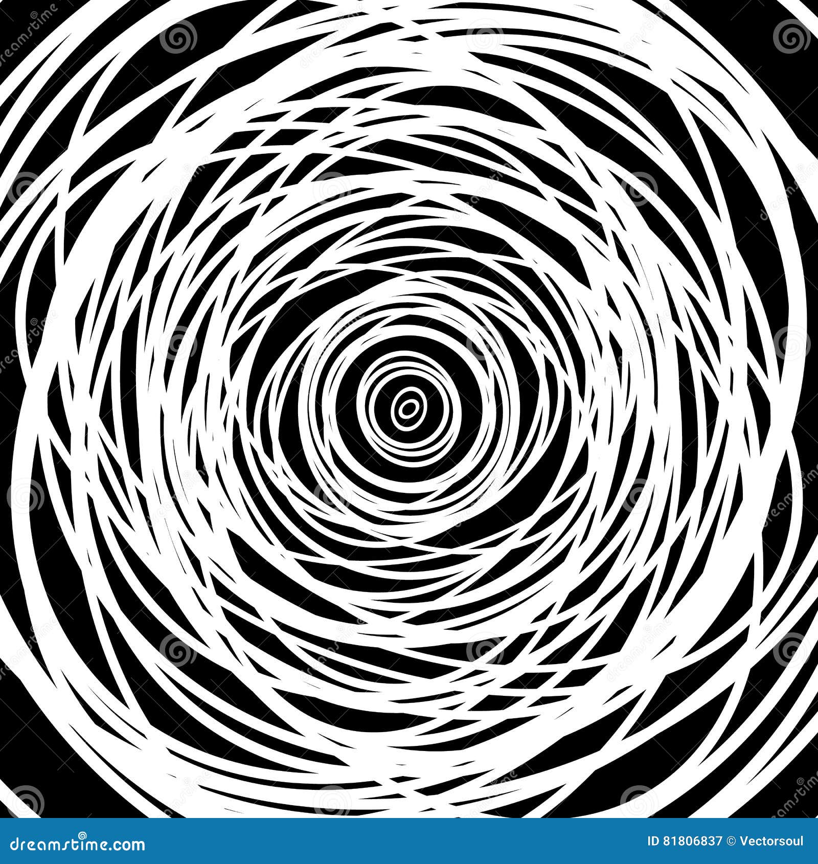 Concentric Circles Pattern. Abstract Monochrome-geometric Illustration ...
