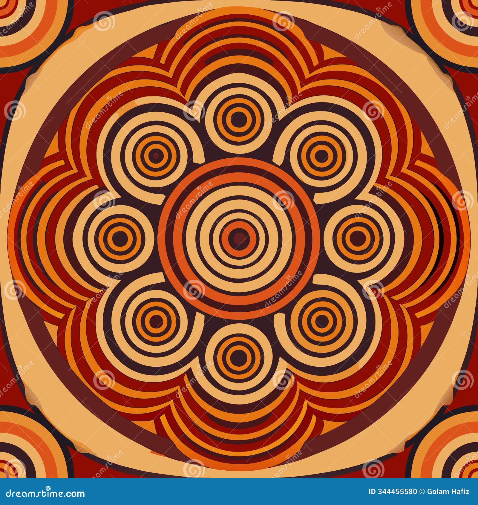 Concentric Circles with Patterns Stock Illustration - Illustration of ...