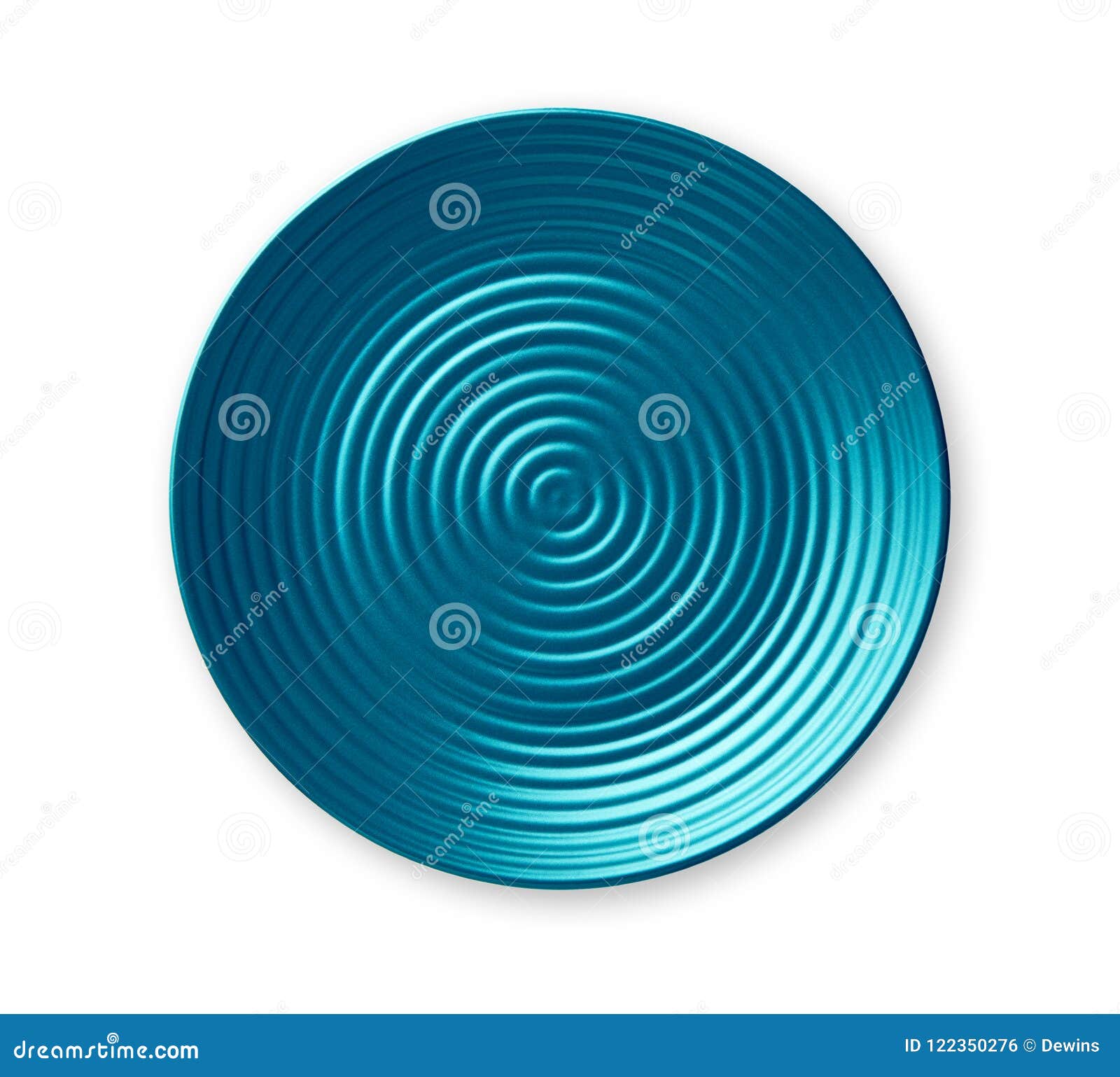 Concentric Circles Plate, Empty Blue Ceramic Plate in Wavy Pattern ...