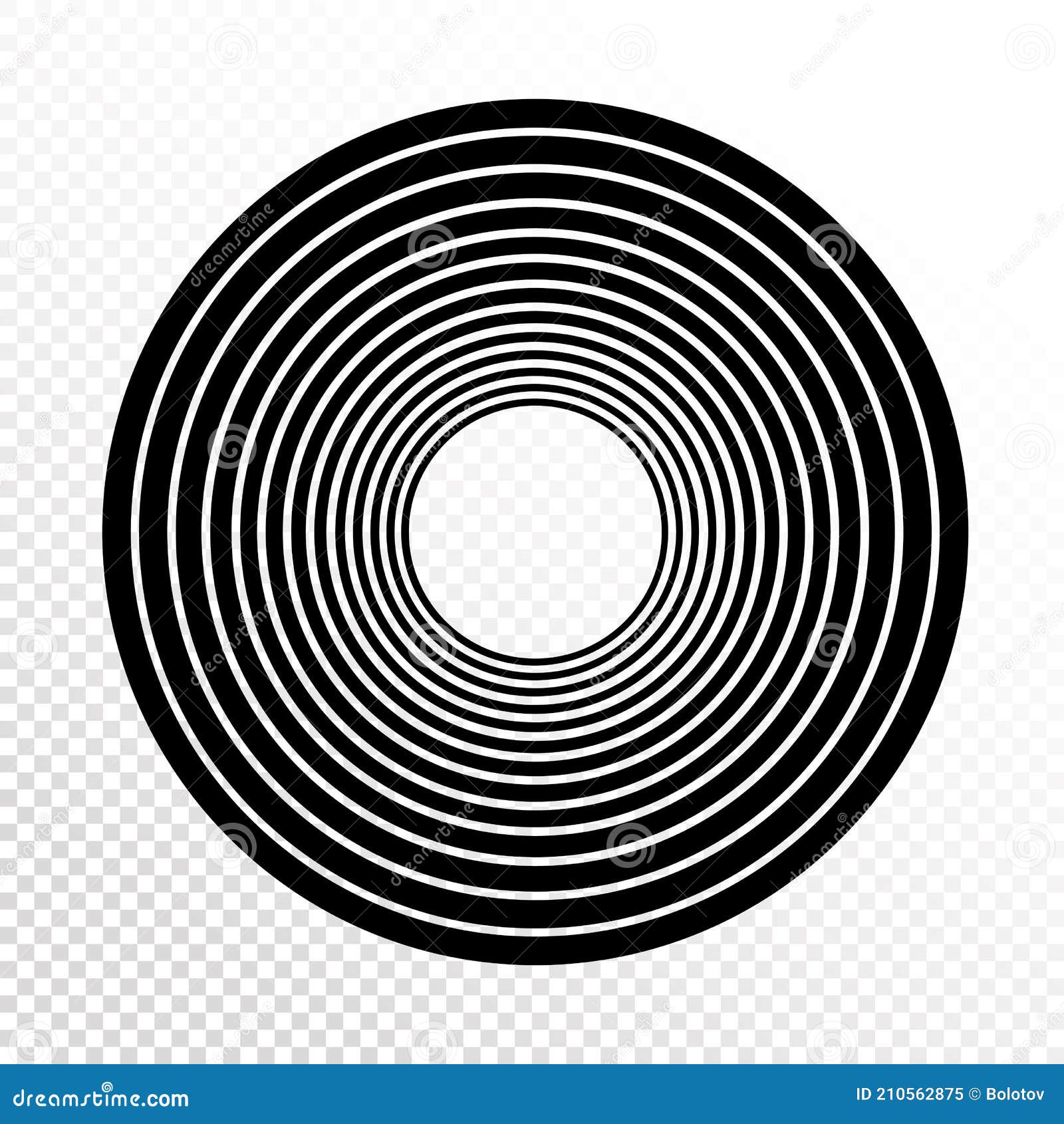 Concentric Circles. Progressive Line Weight Stock Vector - Illustration ...