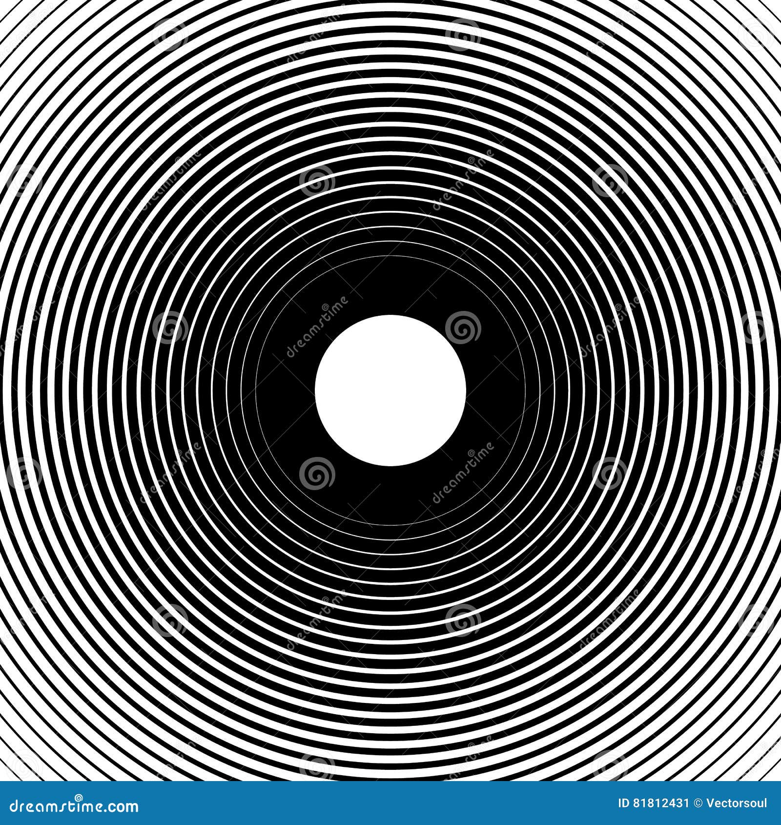 Concentric Circles, Radial Lines Patterns. Monochrome Abstract Stock ...