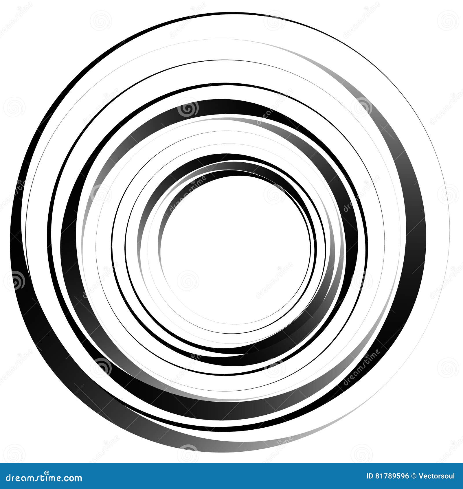 Concentric Circles. Radiating, Radial Circles Monochrome Abstrac Stock ...