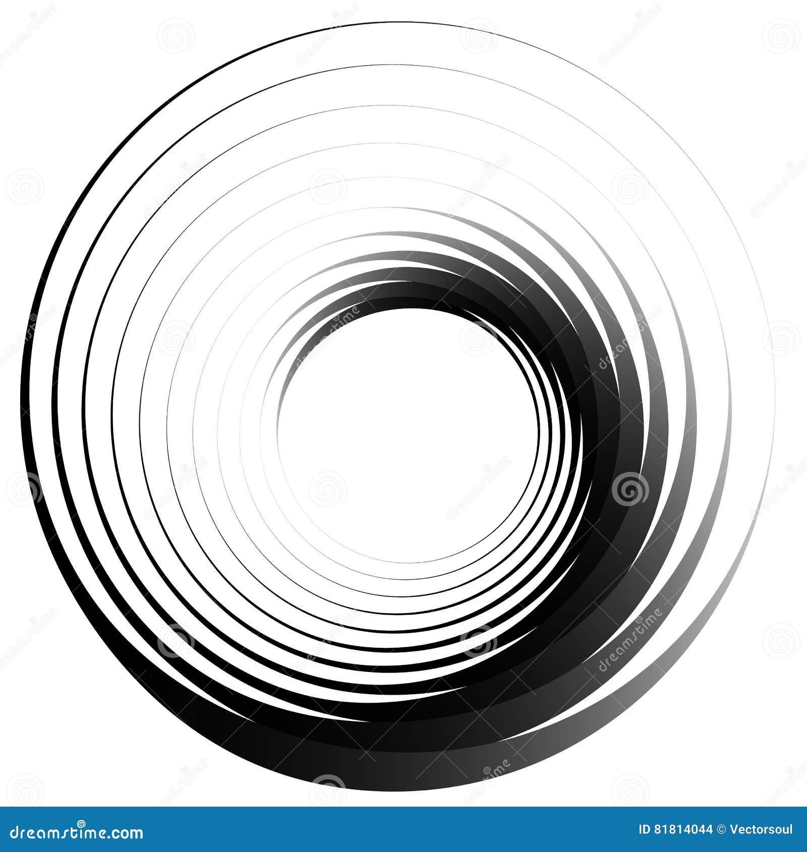 Concentric Circles. Radiating, Radial Circles Monochrome Abstract ...