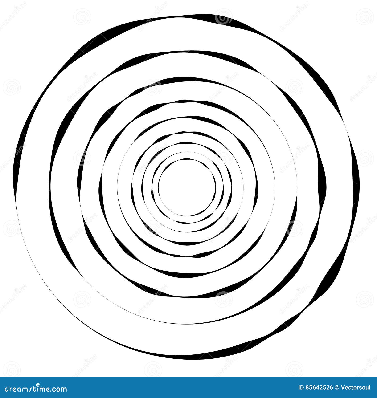 Concentric Circles, Rings. Geometric Spiral, Vortex Element Stock ...