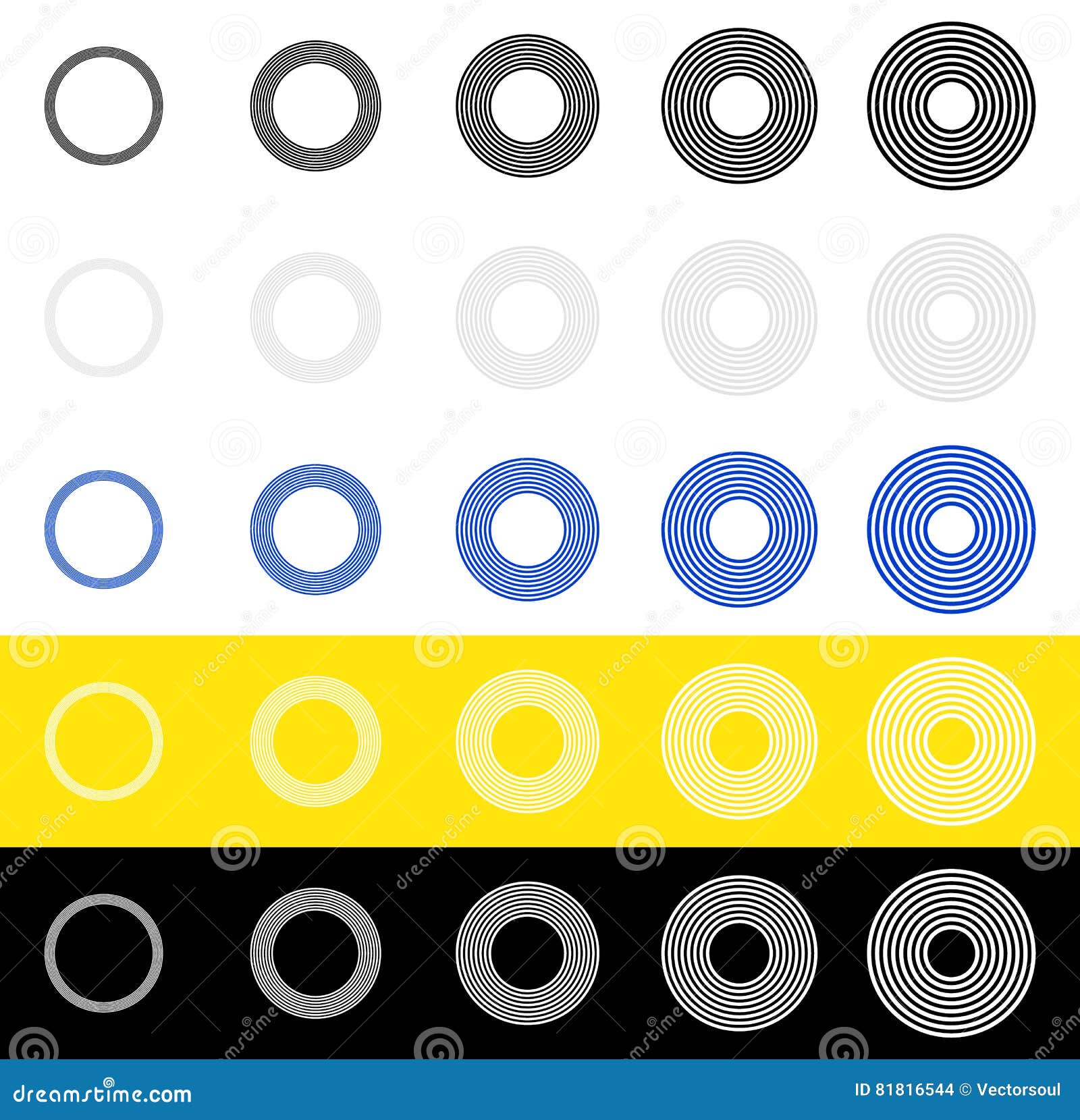 Concentric Circles, Rings in Sequence . Abstract Radial, Circular ...