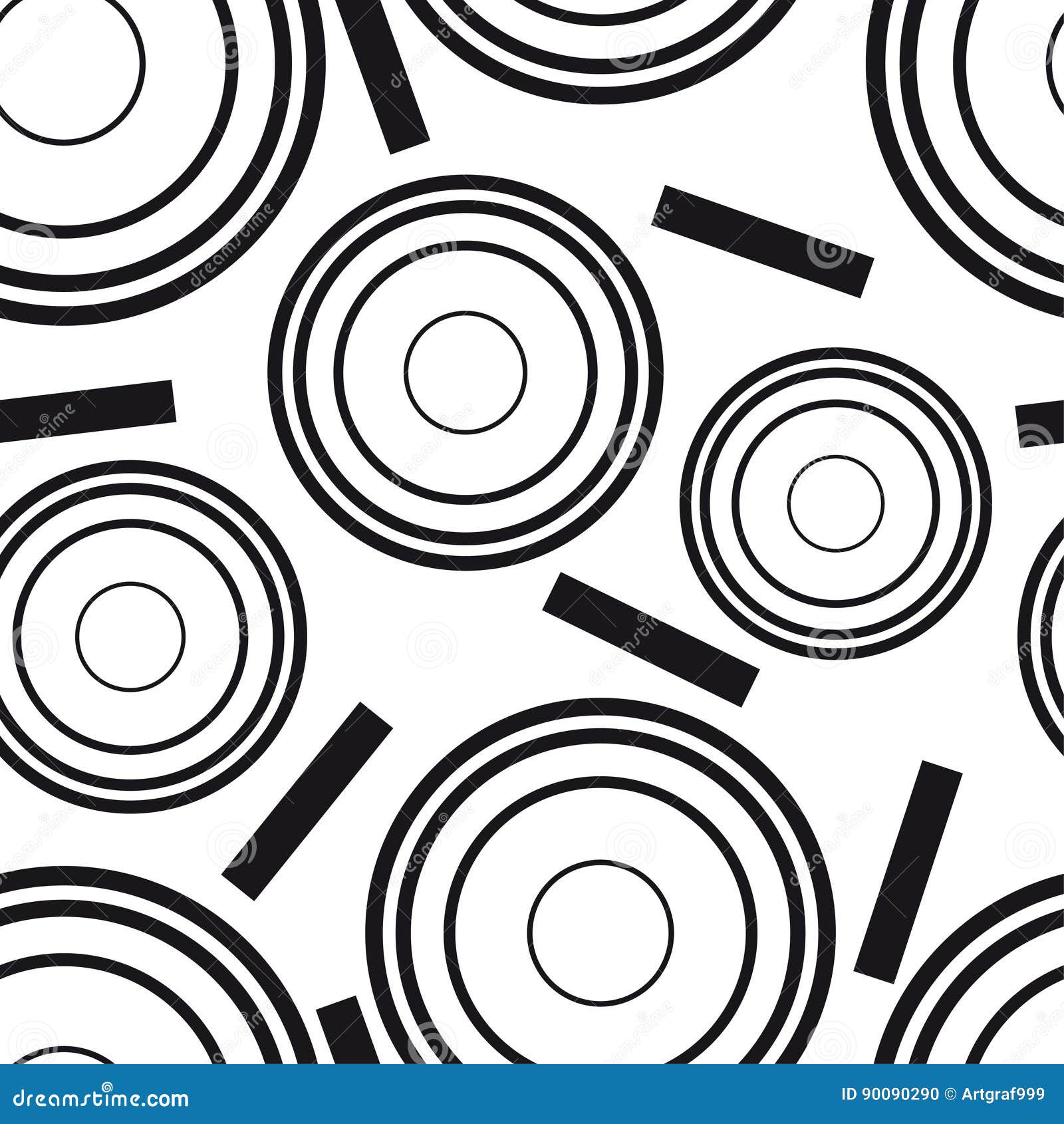 Concentric Circles Seamless Pattern Stock Illustration - Illustration ...