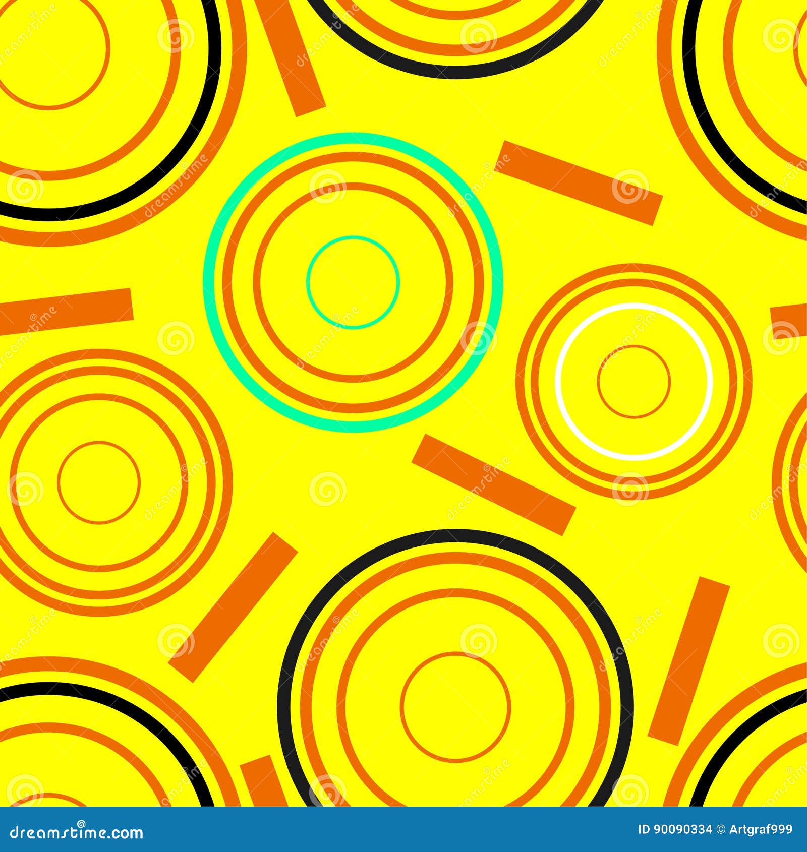 Concentric Circles Seamless Pattern Stock Illustration - Illustration ...