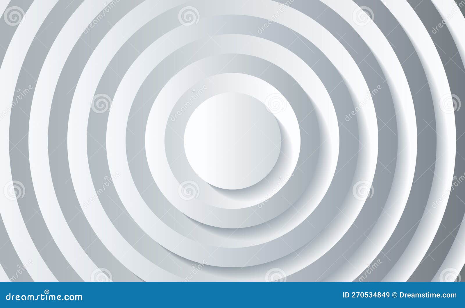 Concentric Circles with Shadows. Abstract Background. White Circulars ...