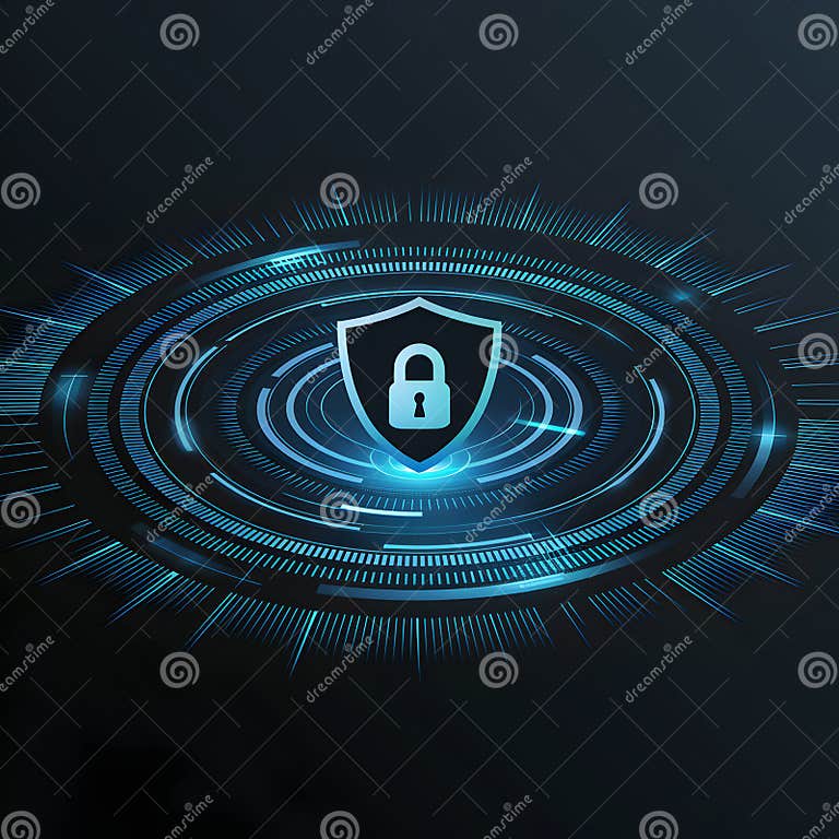Concentric Circles with Shield Icon, Representing Digital Security ...
