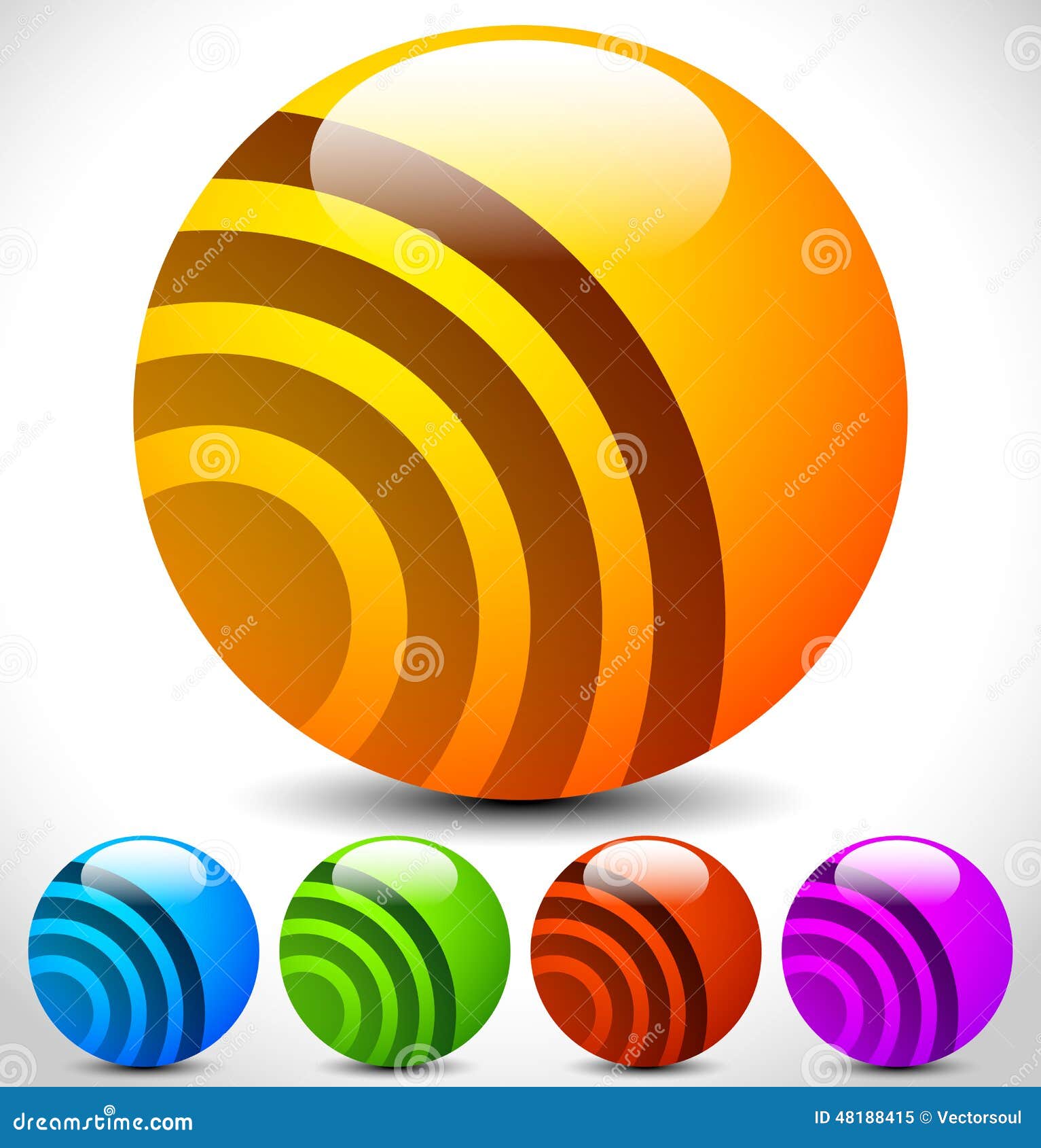 Concentric Circles Spreading from Corner in Glossy, Bright Circles ...