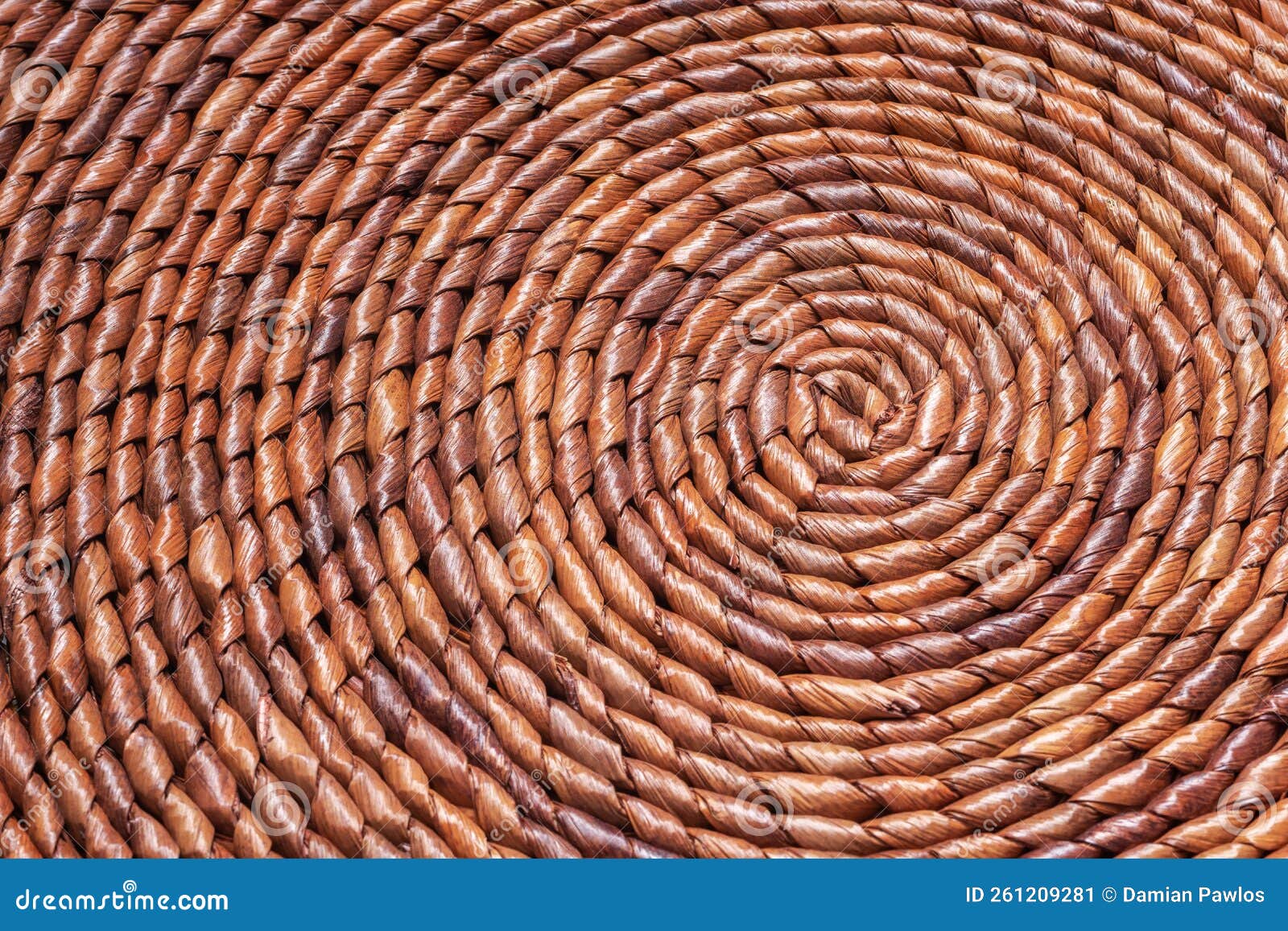 Concentric Circles of a Straw Decorative Placemat. Natural Table Mat ...