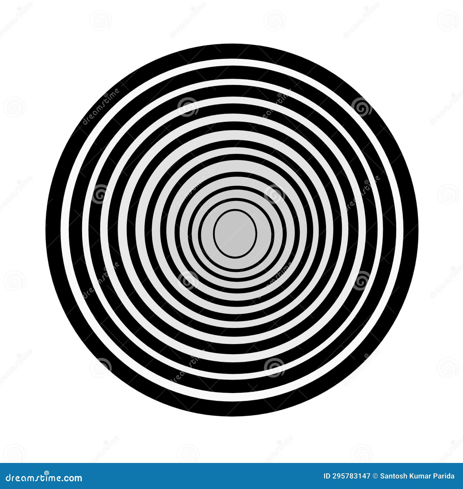 Concentric Circles with White Background. Black Colour Circle Repeated ...