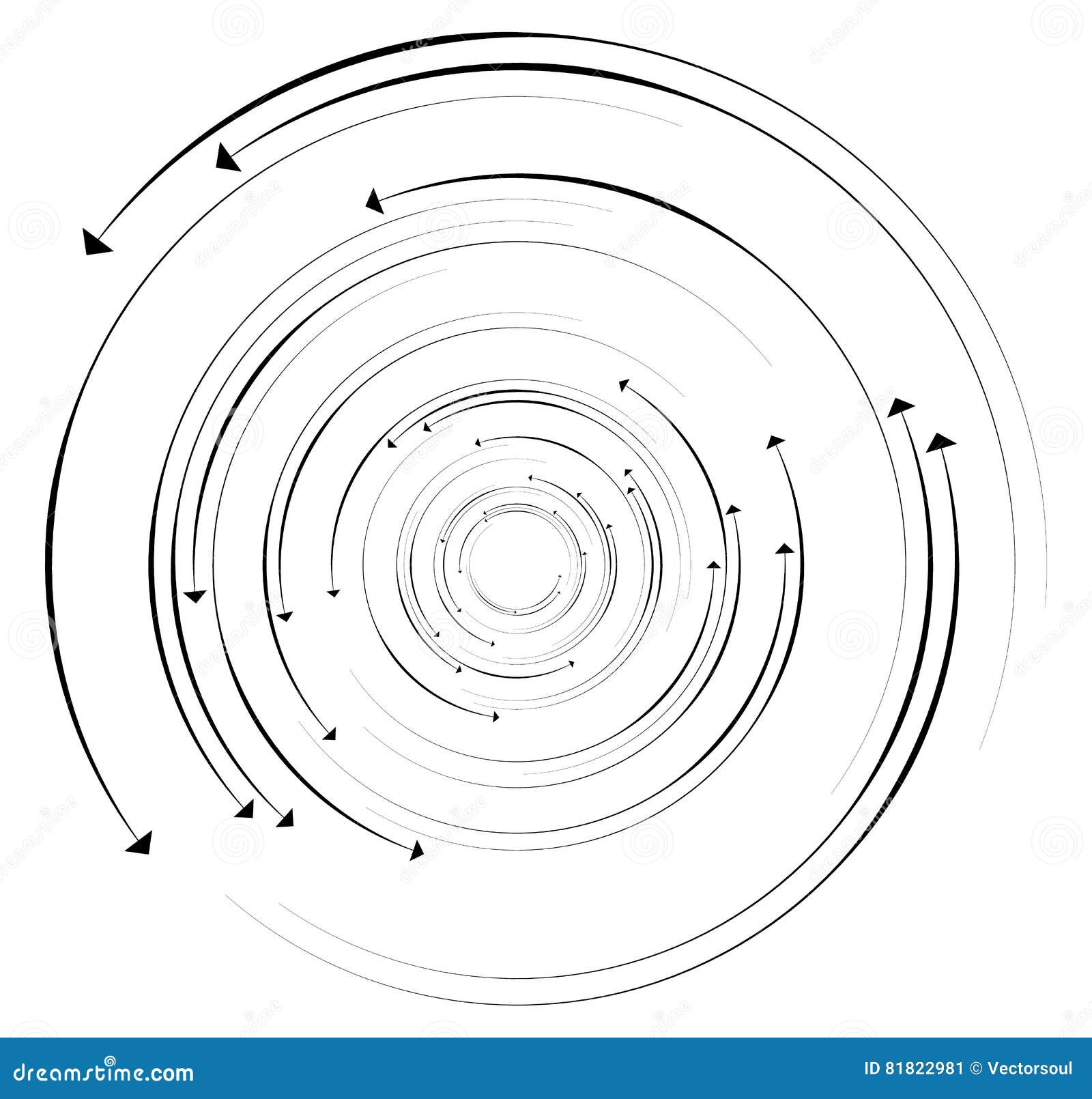 Concentric, Circular Arrows. Random Dynamic Circle Arrows Stock Vector ...