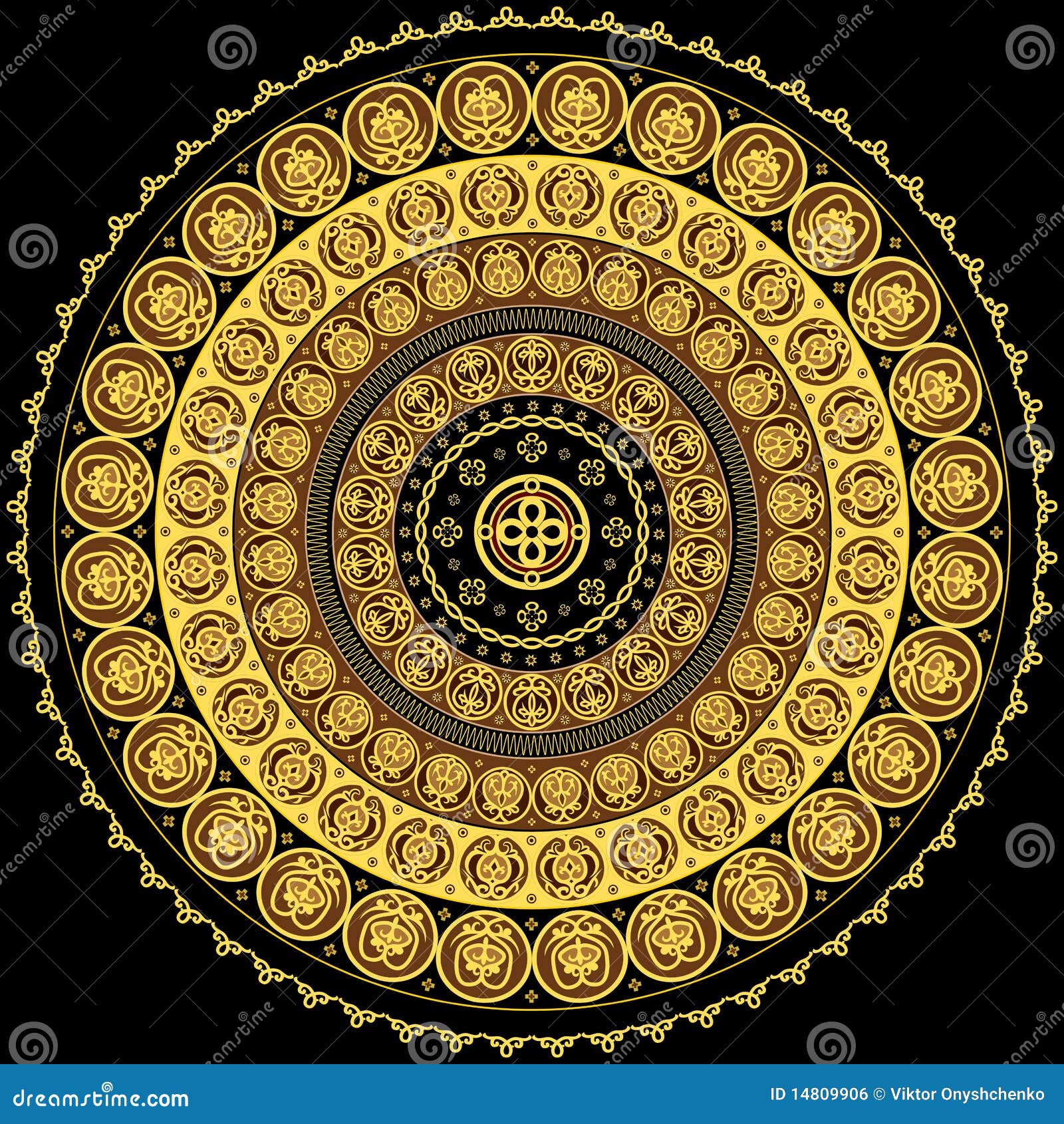 Circular Ornament. Black And White Decoration. Royalty-Free Stock ...