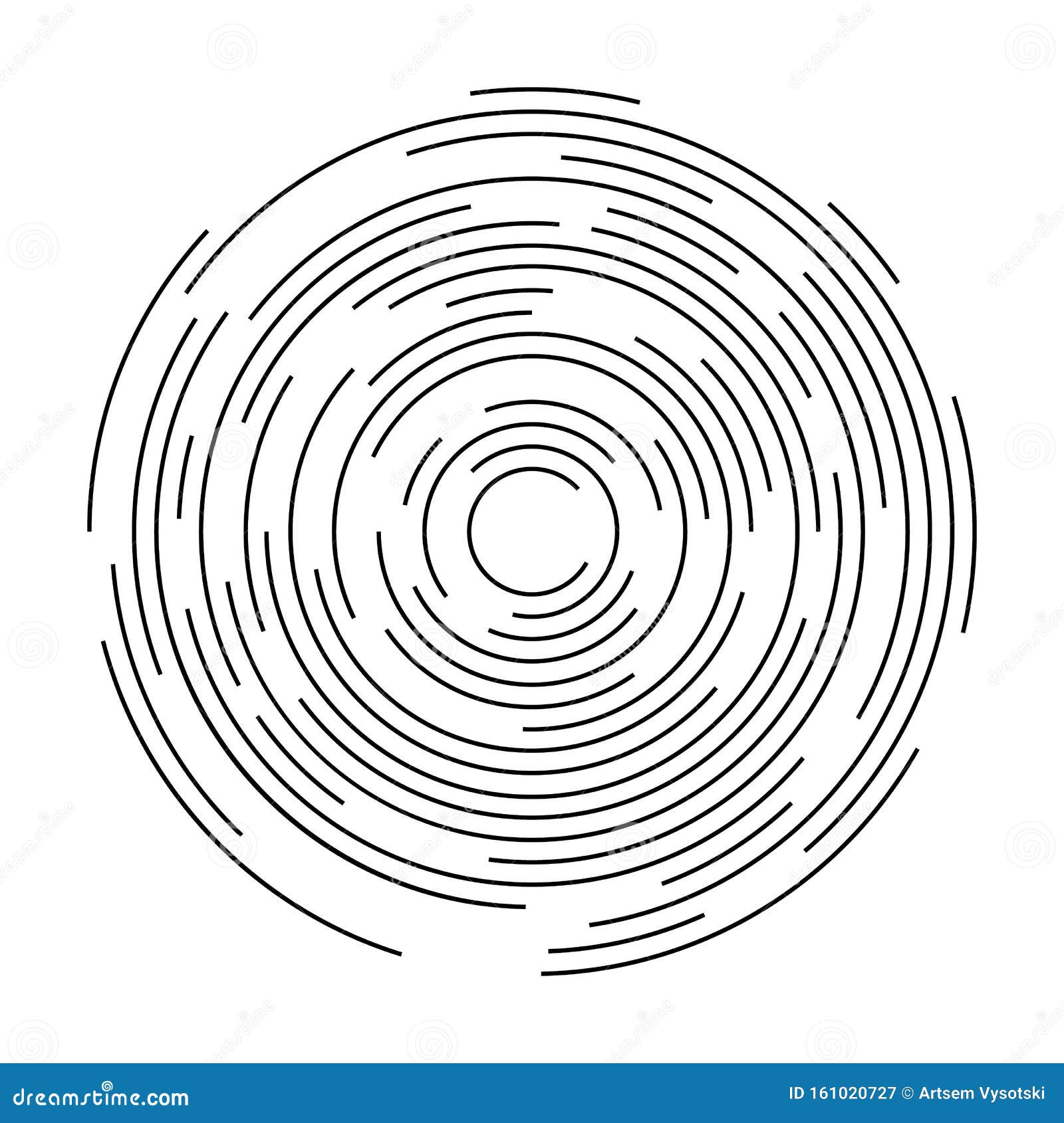 Concentric Circulating, Circle Line. Abstract Vortex Line Background ...