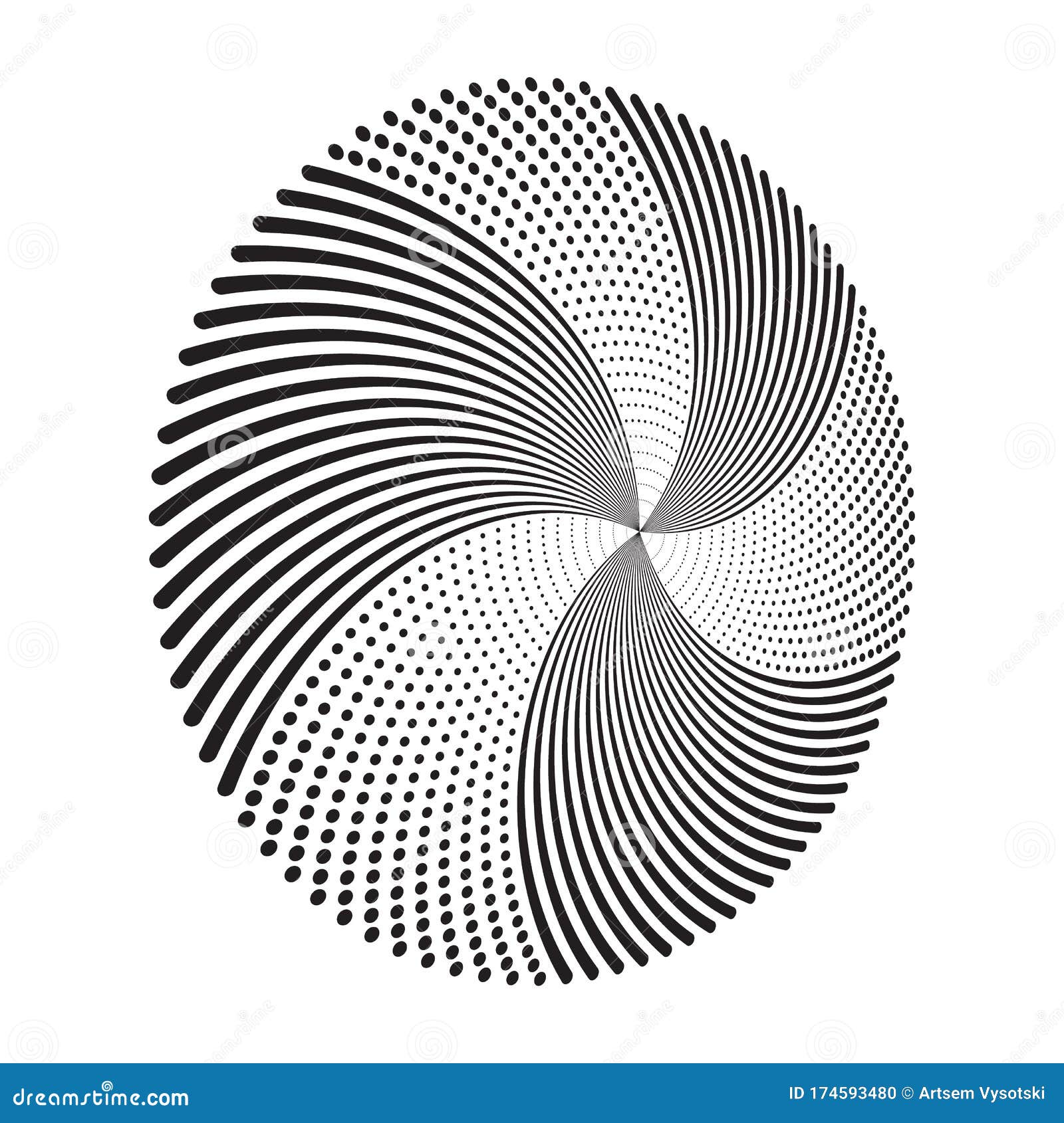 Concentric Circulating, Circle Line and Point. Abstract Vortex Line and ...
