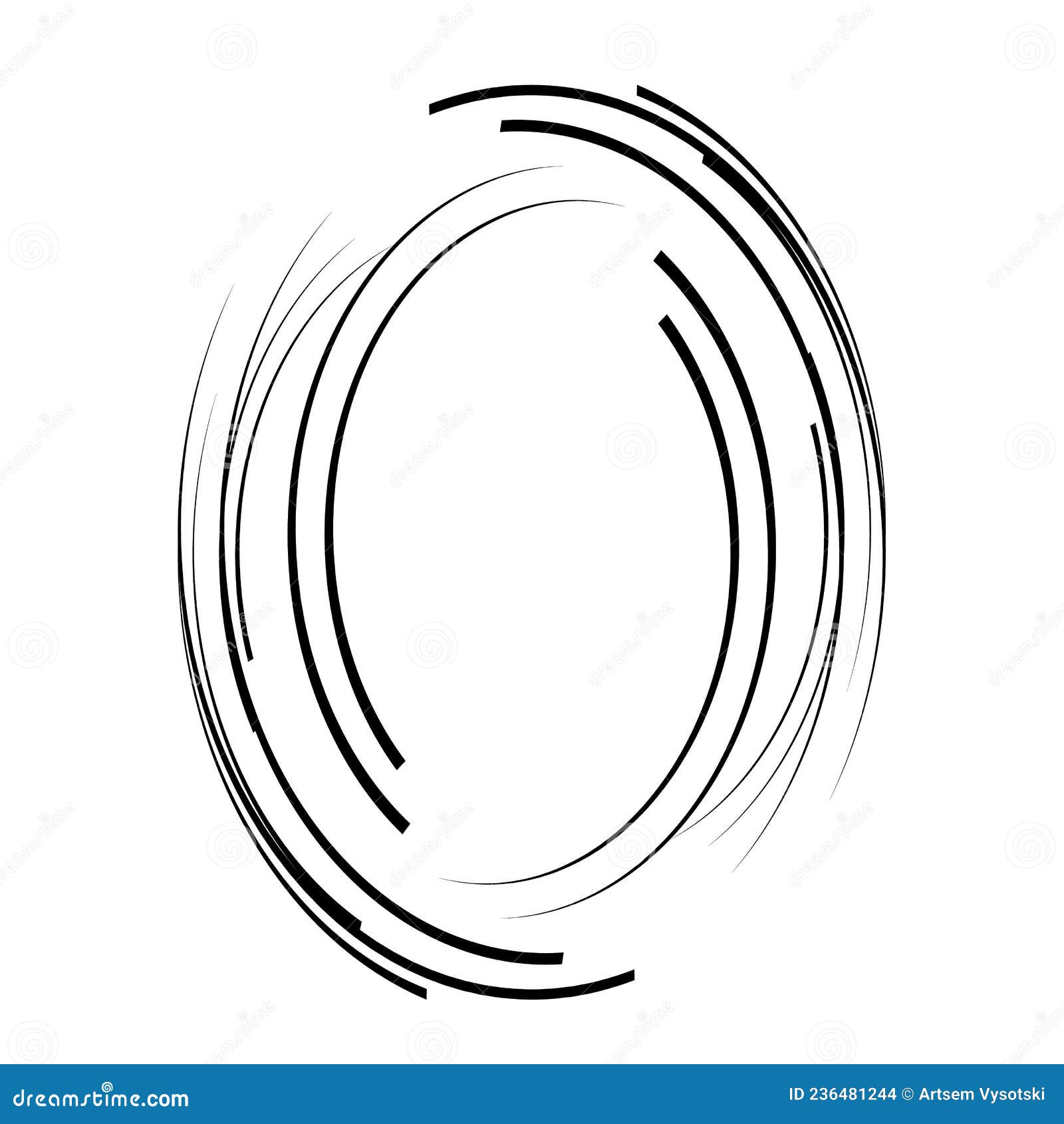 Concentric Circulating, Circle Line and Point. Abstract Vortex Line and ...