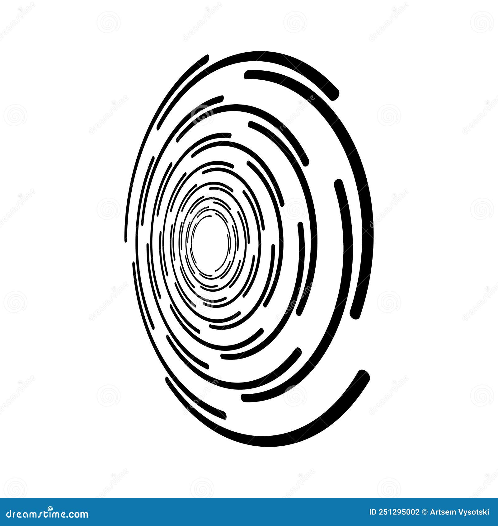 Concentric Circulating, Circle Line and Point. Abstract Vortex Line and ...