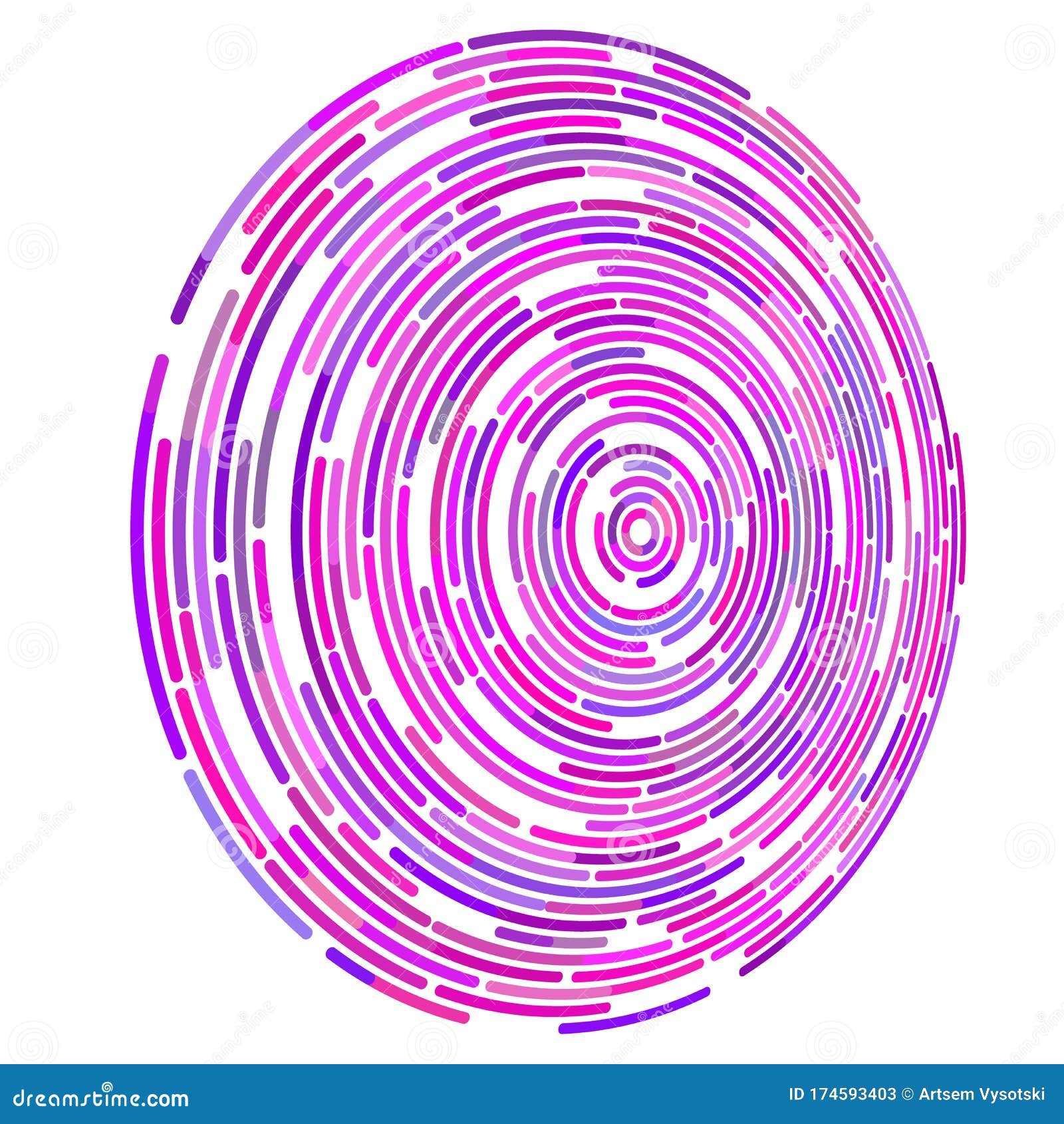 Concentric Circulating, Color Circle Line. Abstract Vortex Line ...