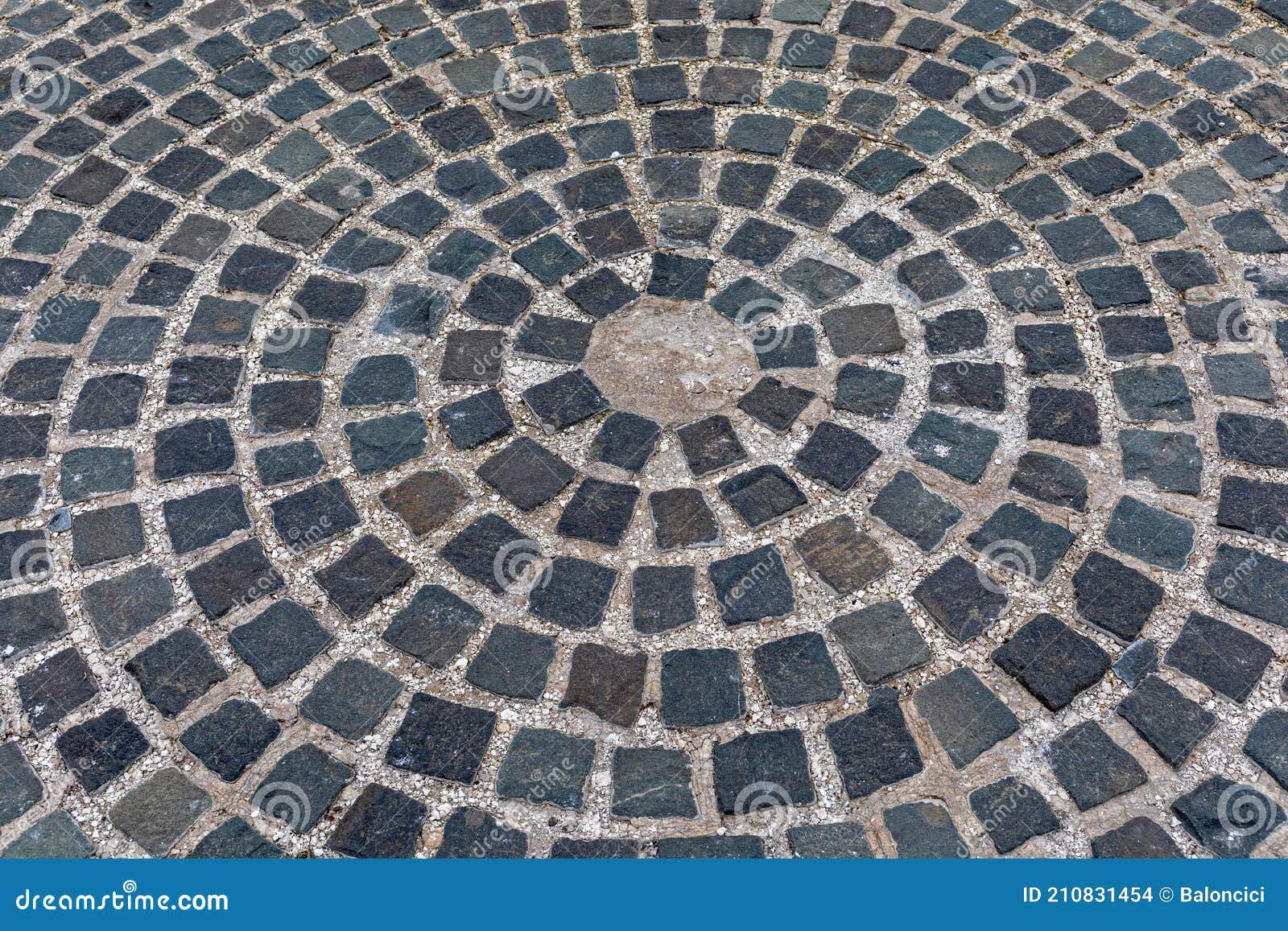 Pavement With Concentric Pattern. Patterned Floor Walkway In The Park ...