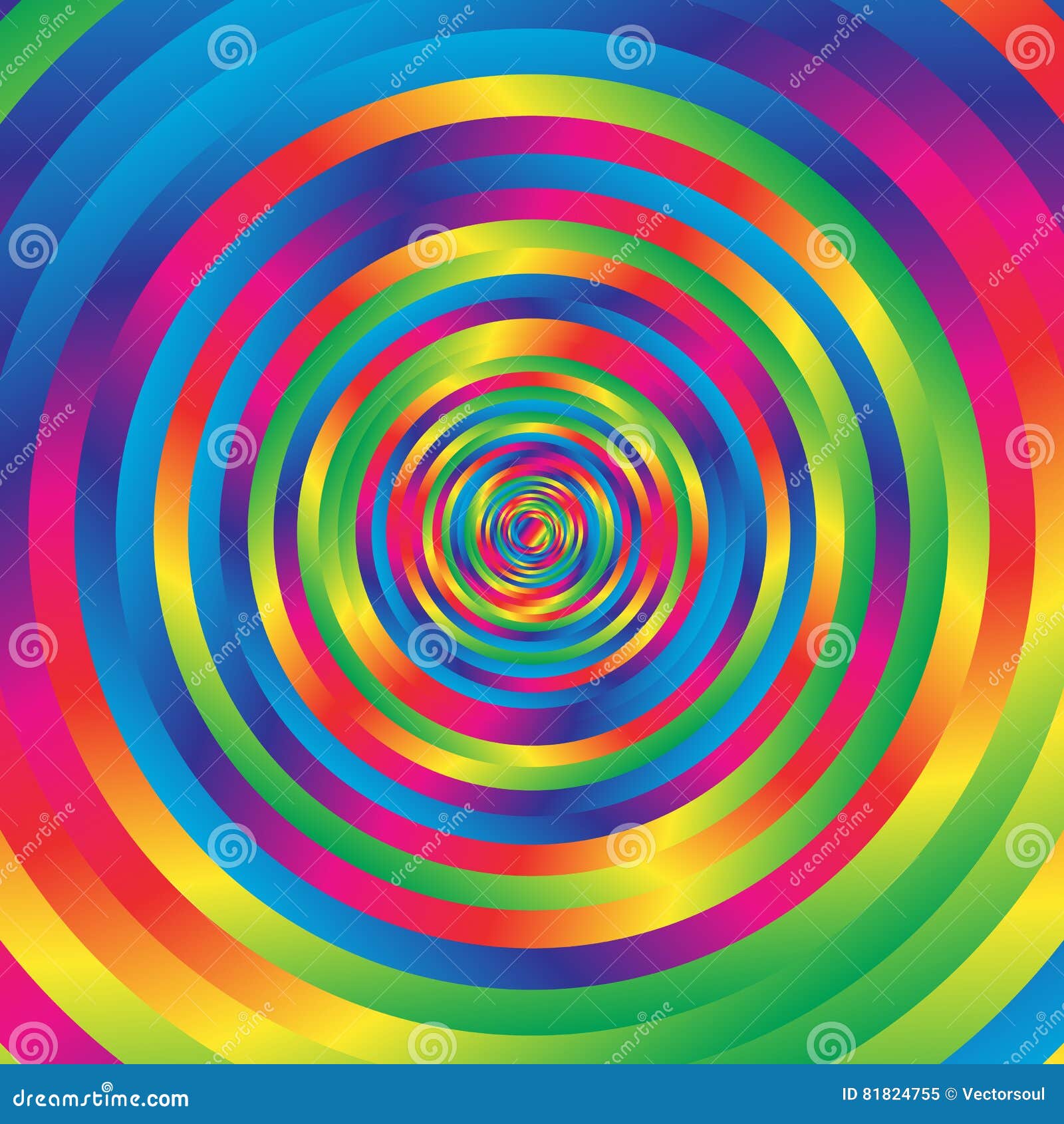 Concentric Colorful Spiral W Random Circles. Abstract Circular P Stock ...