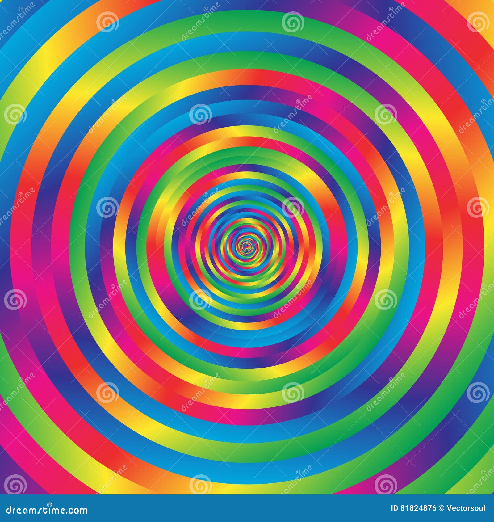 Concentric Colorful Spiral W Random Circles. Abstract Circular P Stock ...