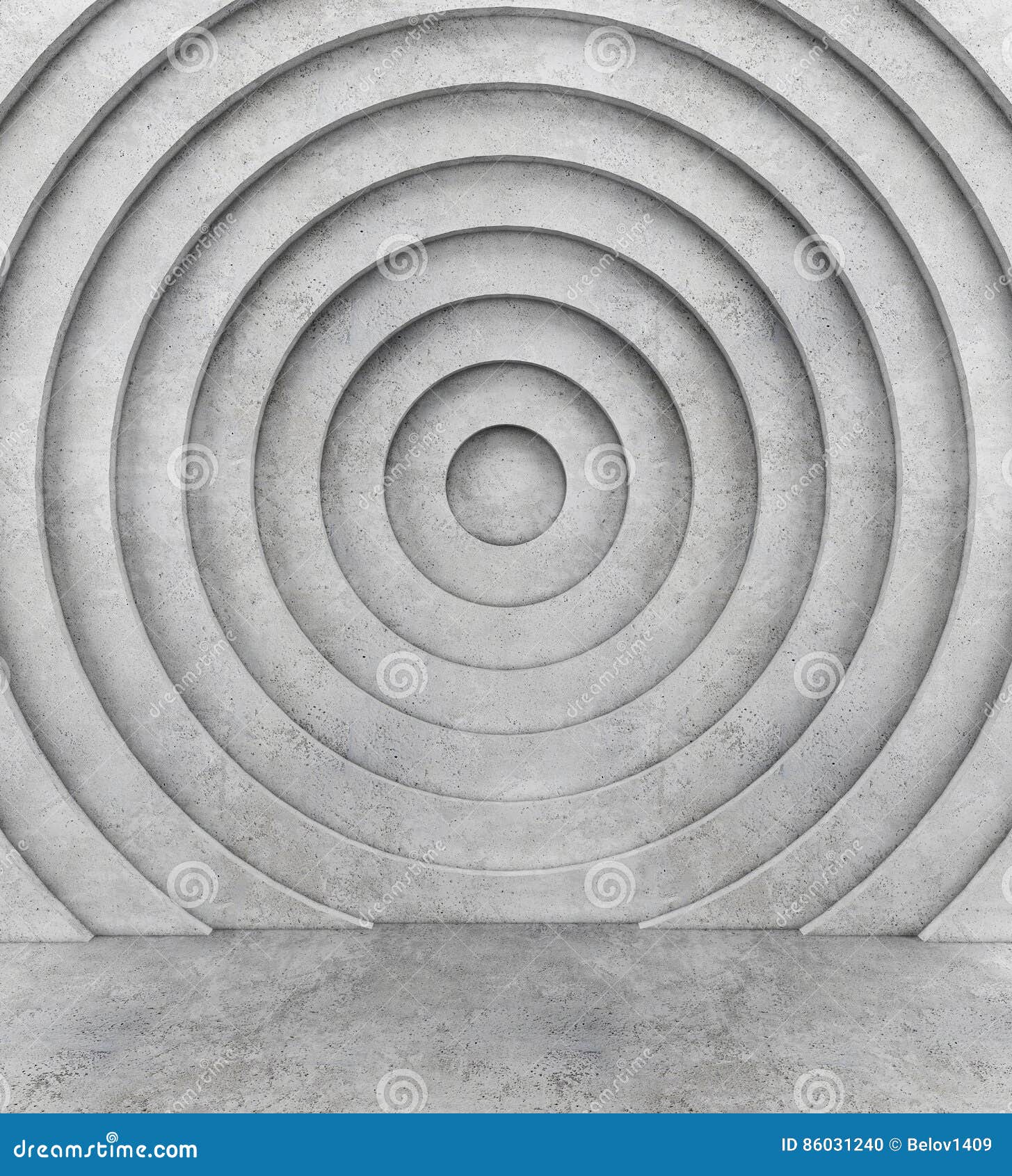 Concentric Concrete Wall and Concrete Floor Stock Illustration ...