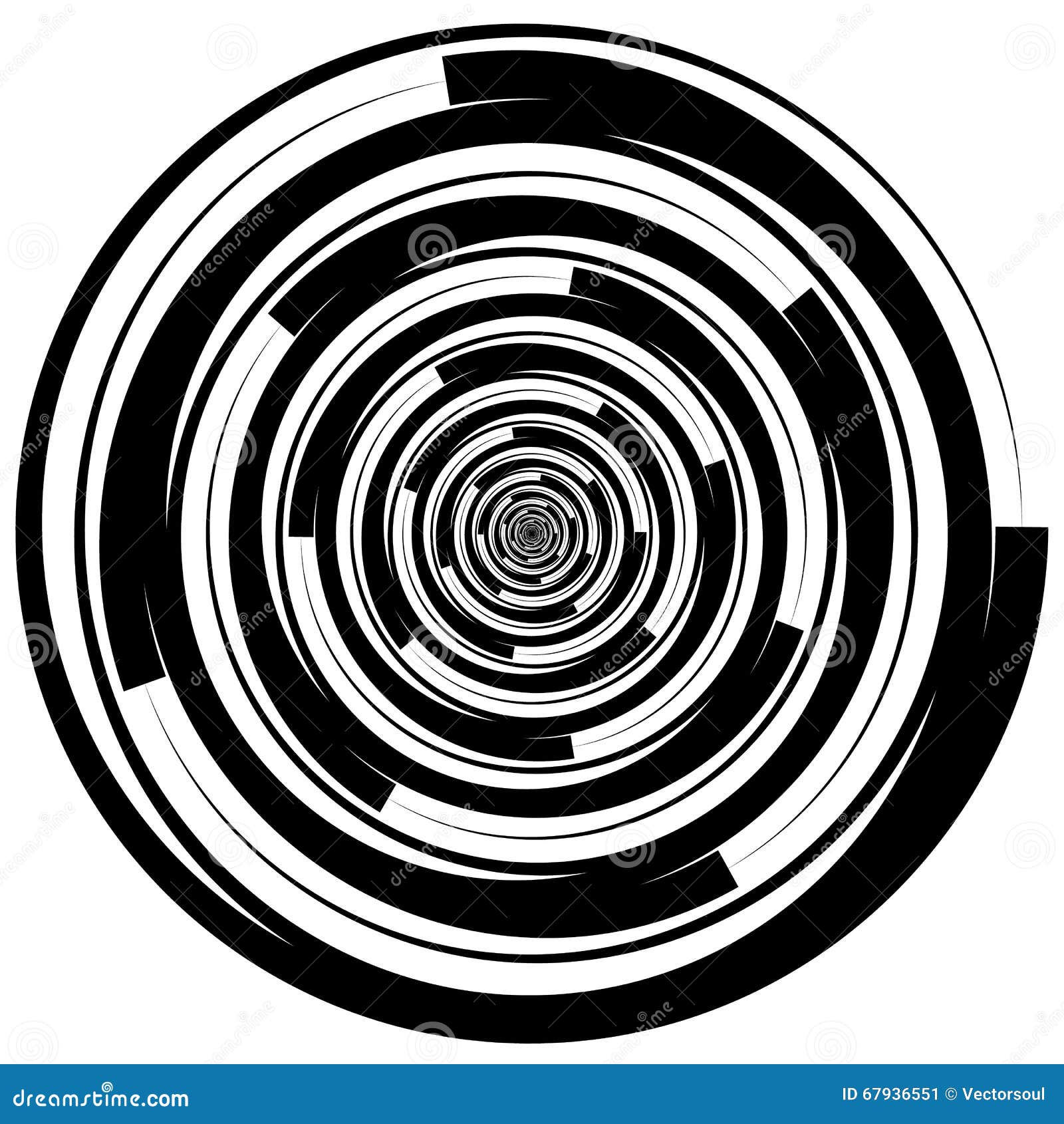 Concentric - Converging Circles. Abstract Vortex, Spiraling Graphics ...