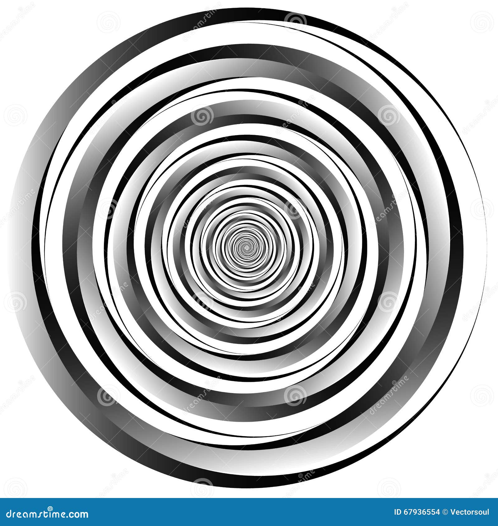 Concentric - Converging Circles. Abstract Vortex, Spiraling Graphics ...