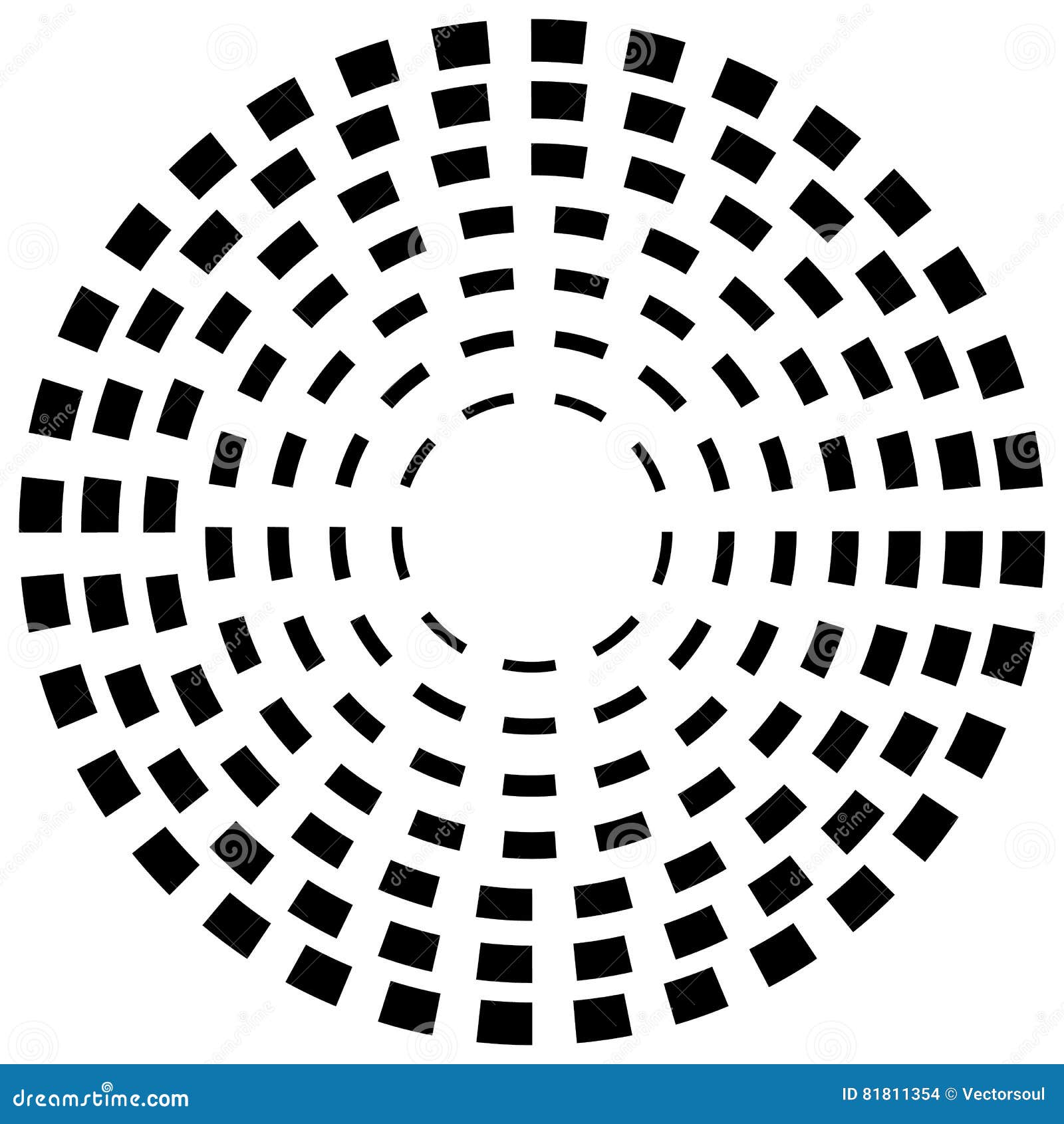 Concentric Dashed Circles Sign Vector Illustration | CartoonDealer.com ...