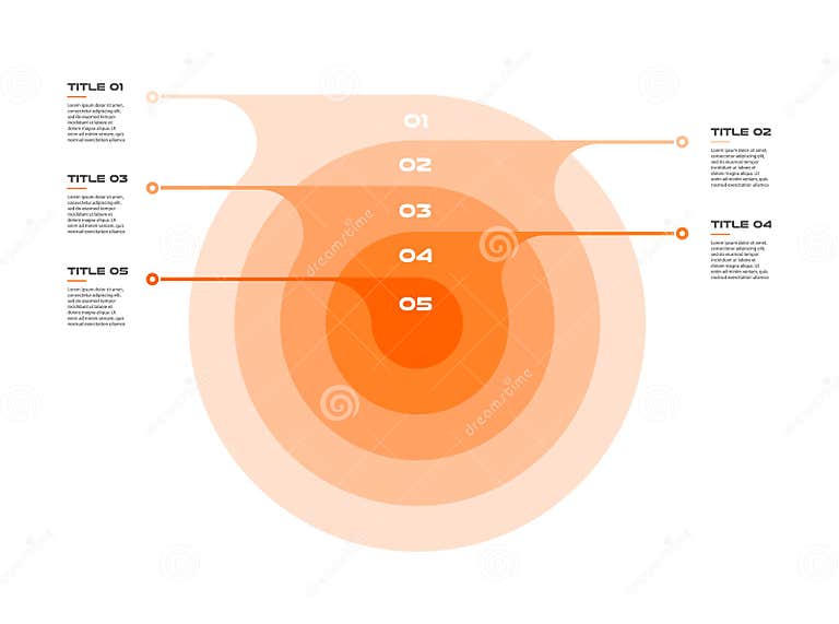 Concentric Infographics Step by Step in a Series of Circle. Element of ...