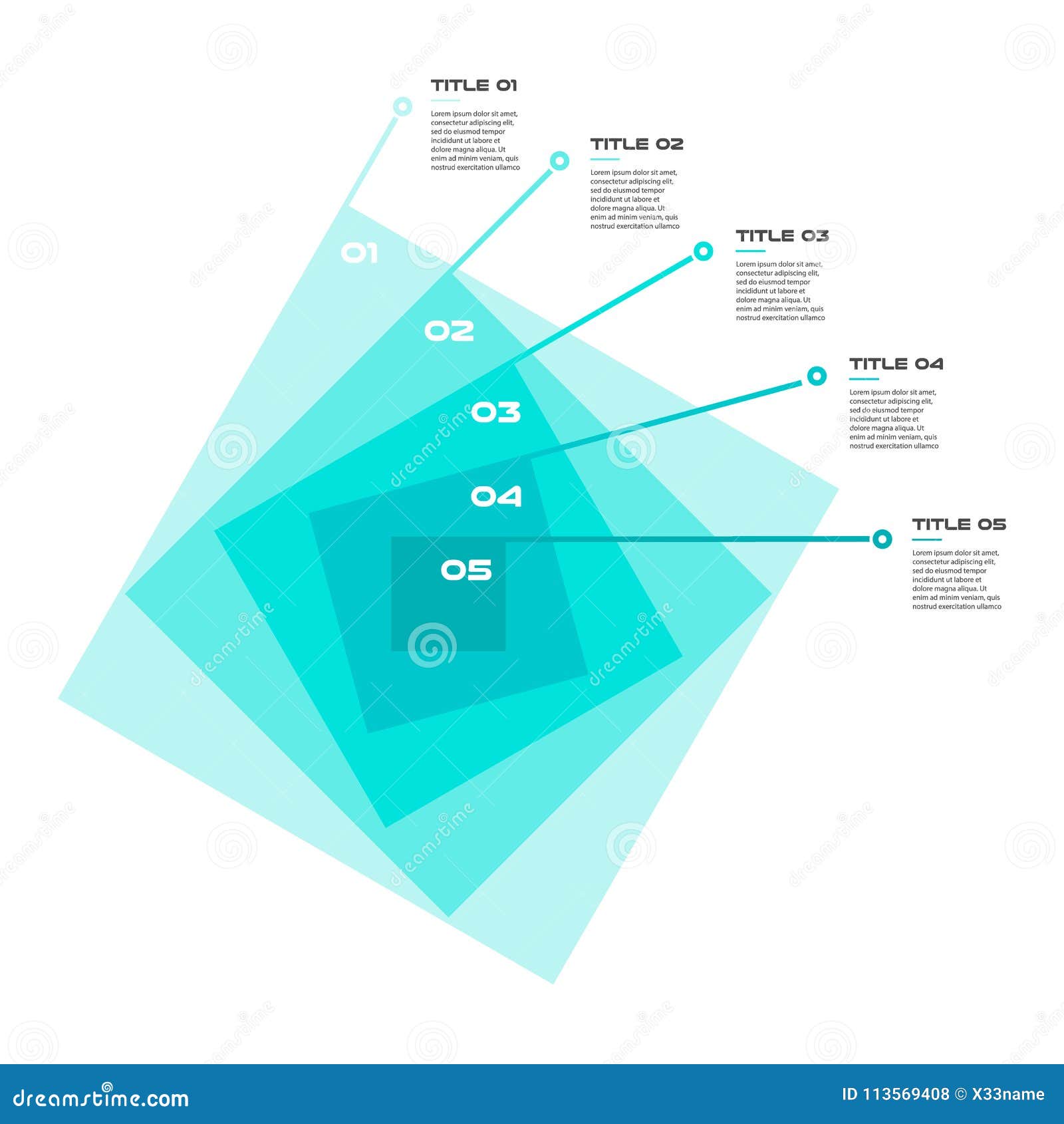 Concentric Infographics Step by Step in a Series of Squares. Element of ...