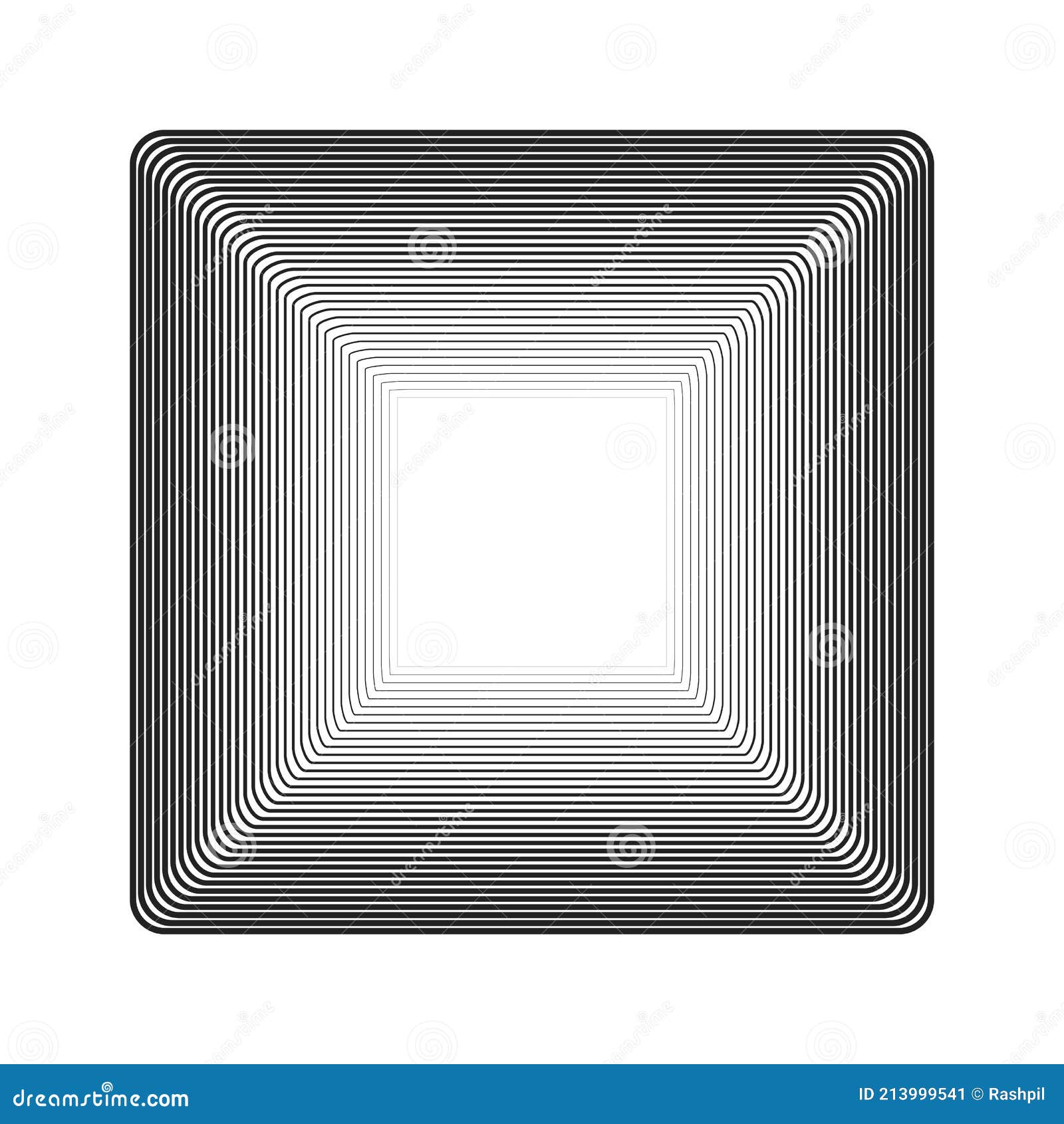 Concentric Lines with Different Width that Makes a Square Frame Stock Illustration ...