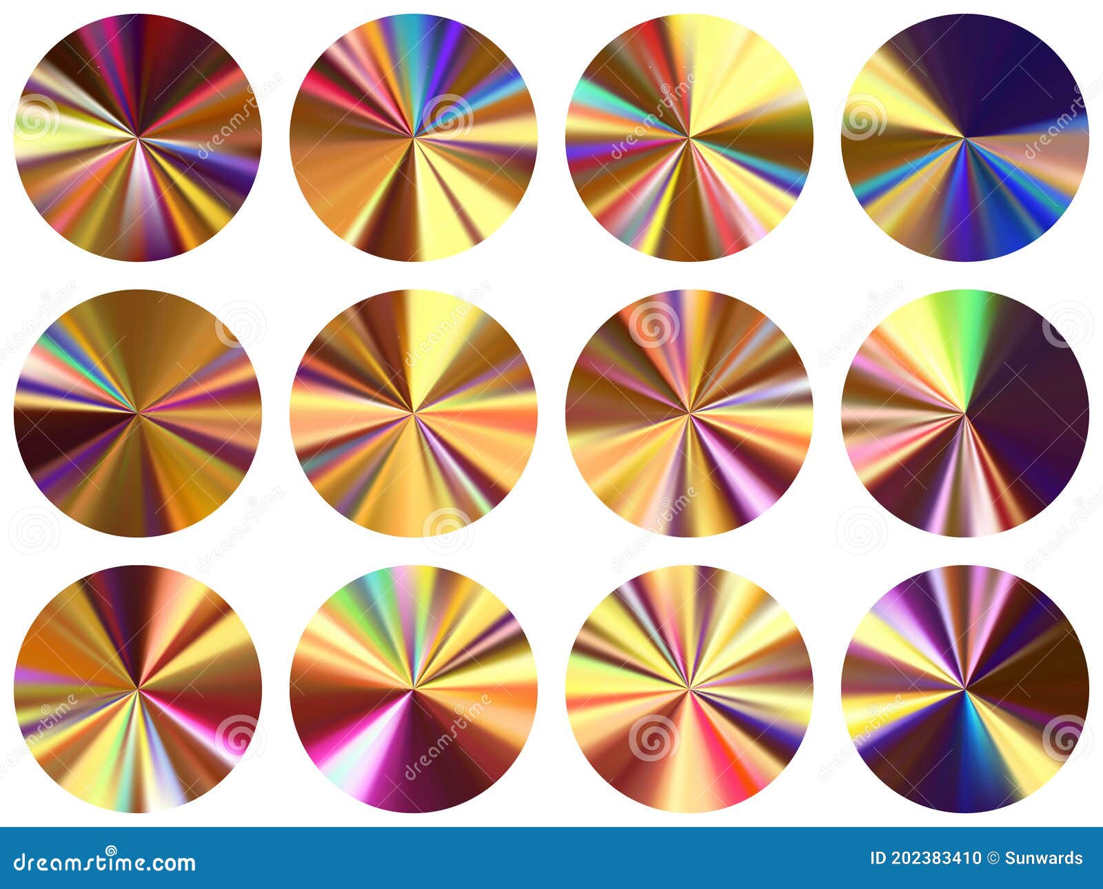 Concentric Metallic Gradient Label Elements Stock Vector - Illustration ...