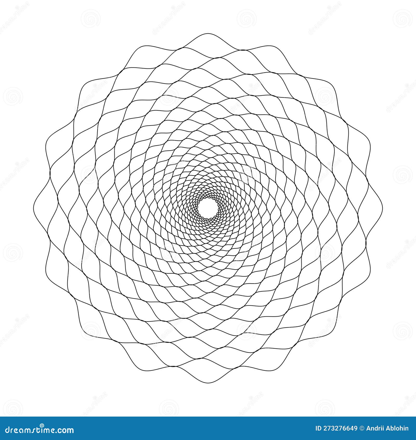 Concentric Ornament Texture. Graphic Flower Shape. Harmonic Symmetric ...