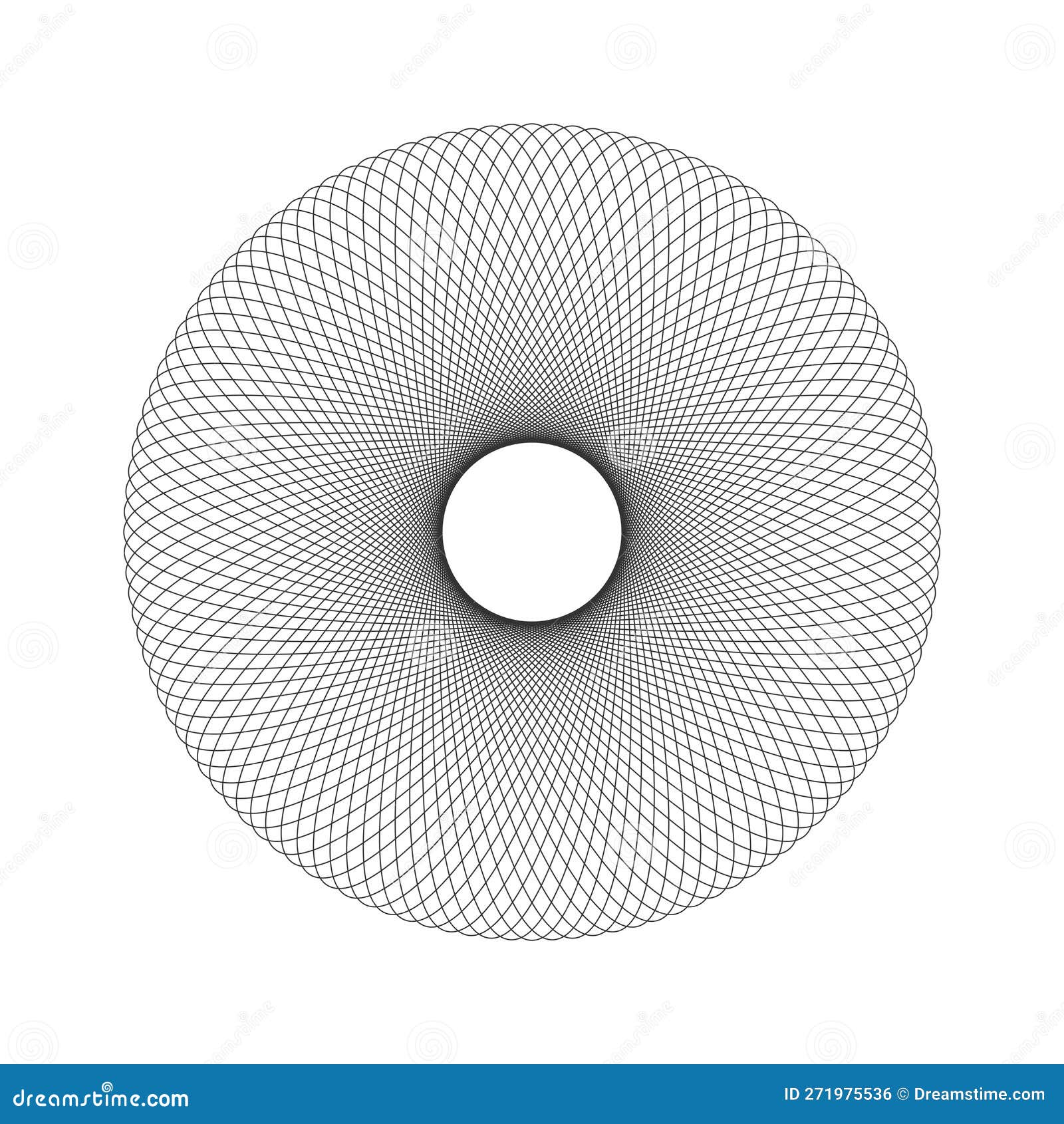 Concentric Ornament Texture. Harmonic Symmetric Wireframe Element ...
